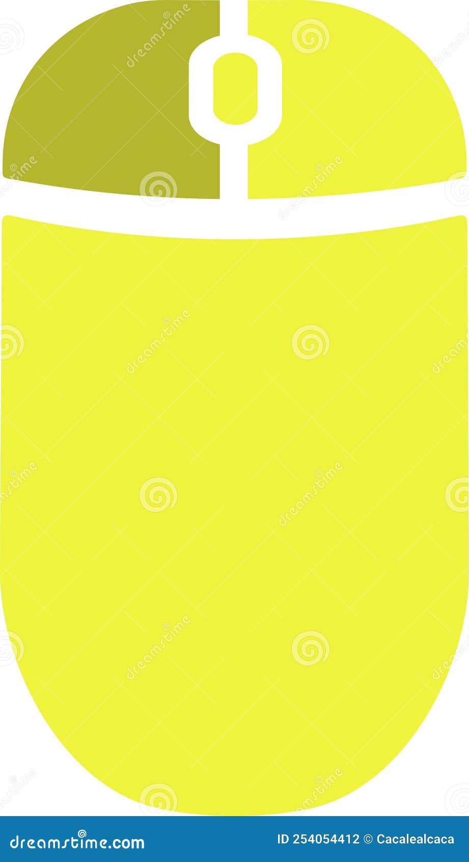 The Drawing of a Left-clicked Yellow Computer Mouse, a Small Hardware ...