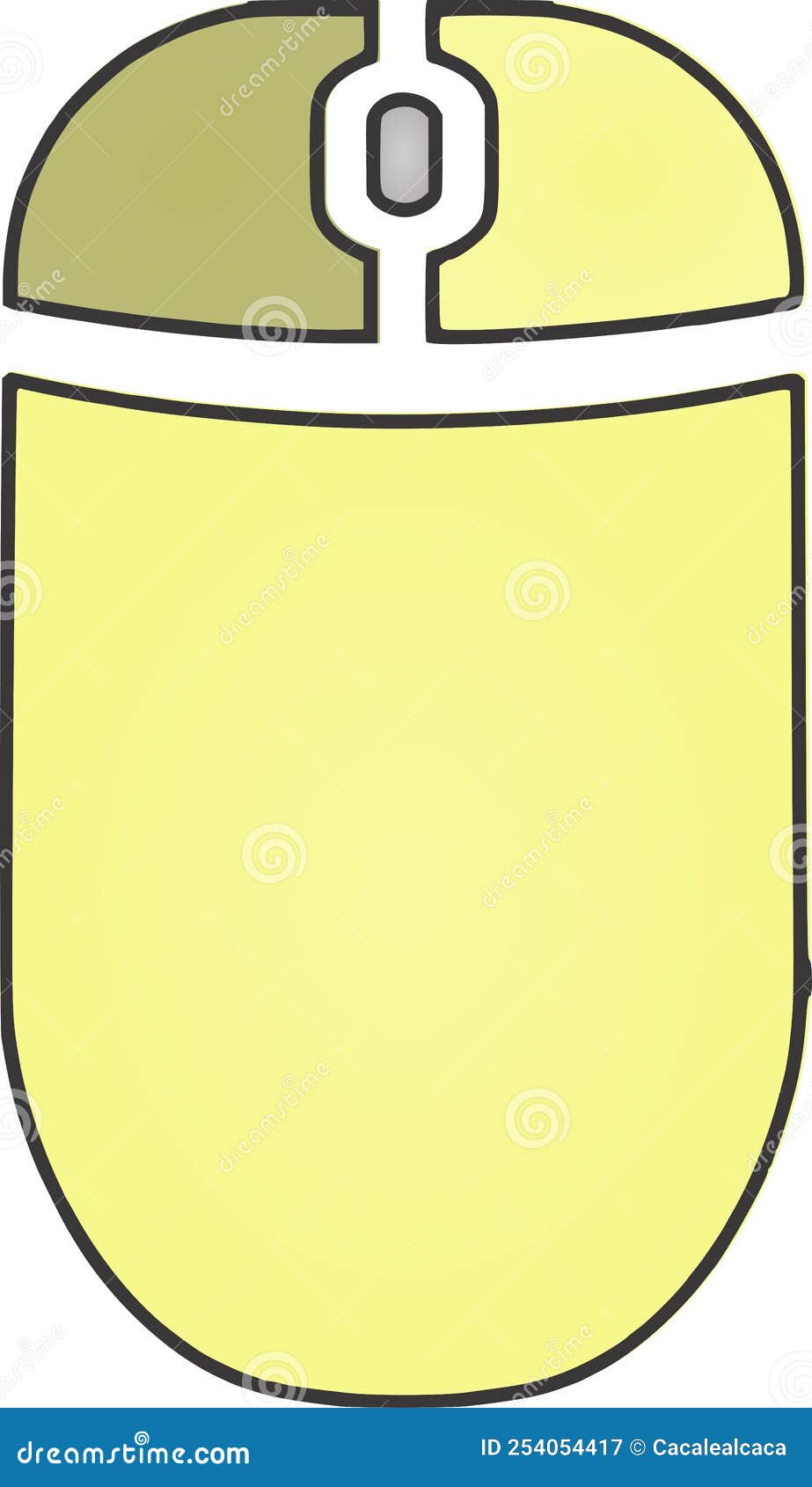 The Drawing of a Left-clicked Yellow Computer Mouse, a Small Hardware ...