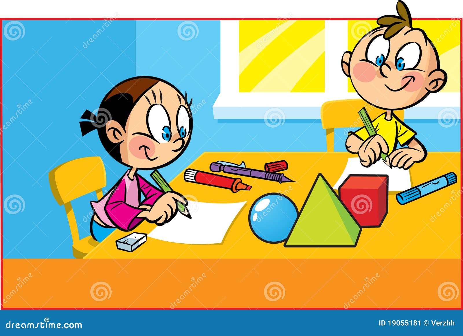 Drawing Lesson stock vector. Illustration of pencil, lesson - 19055181