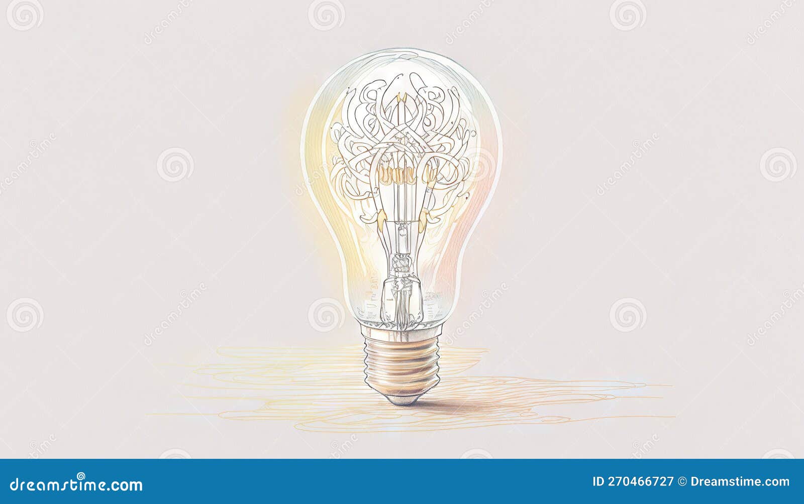 A Drawing of a Light Bulb with a Drawing of a Flower Inside of it on a ...