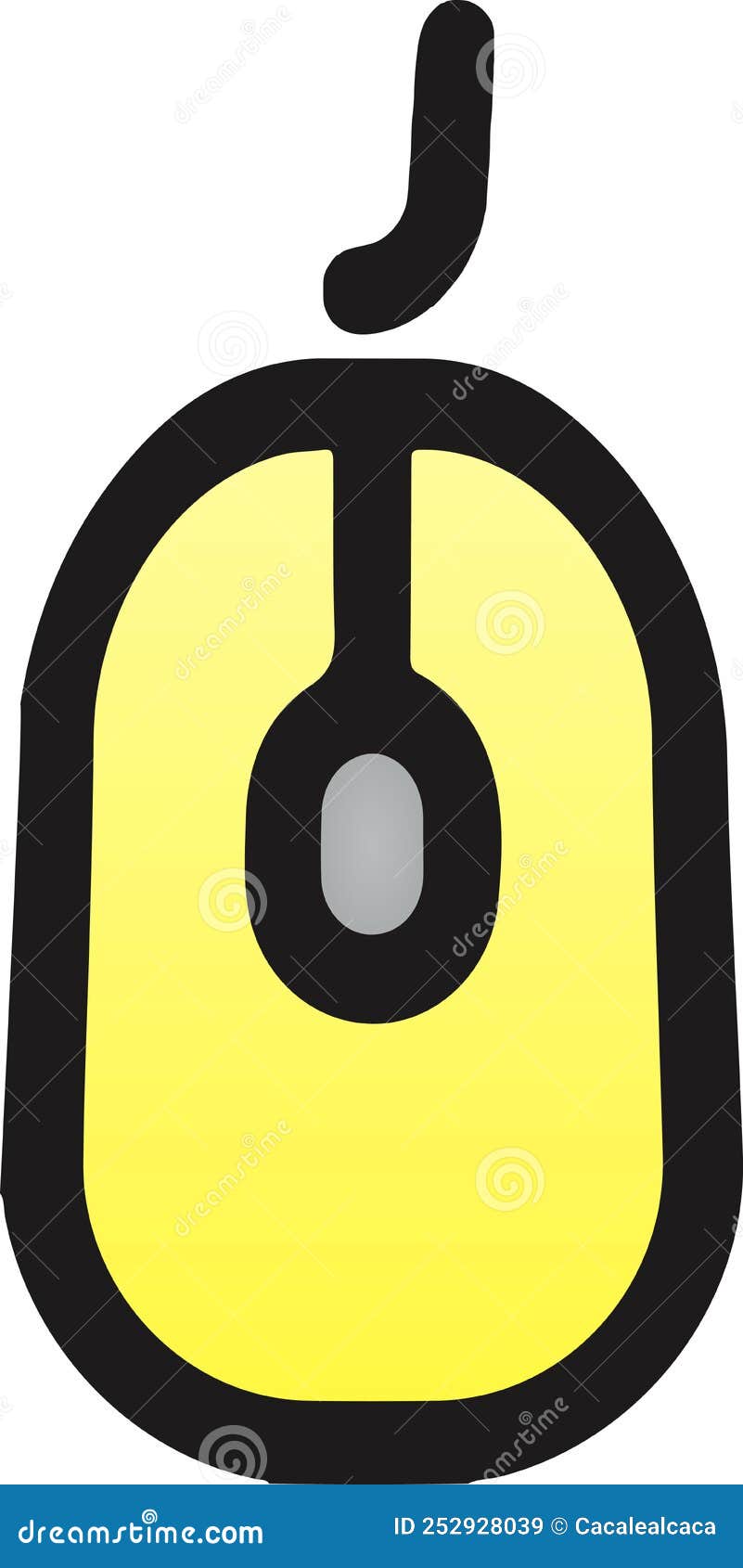 The Drawing of a Light Yellow Computer Mouse, a Small Hardware Input ...