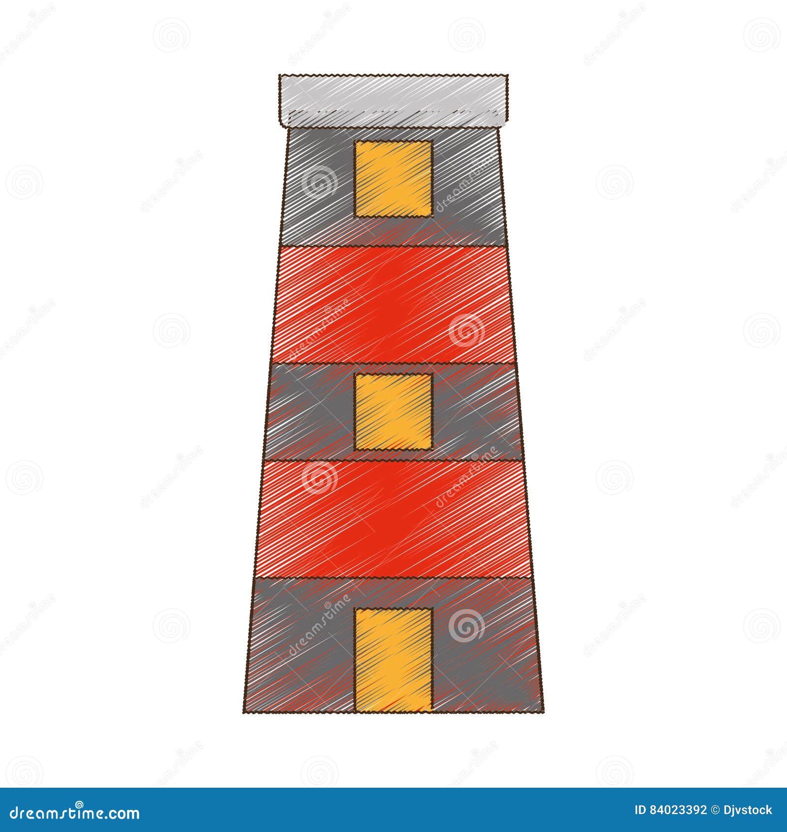 Drawing Lighthouse With A Two-story Home Illustration | CartoonDealer ...