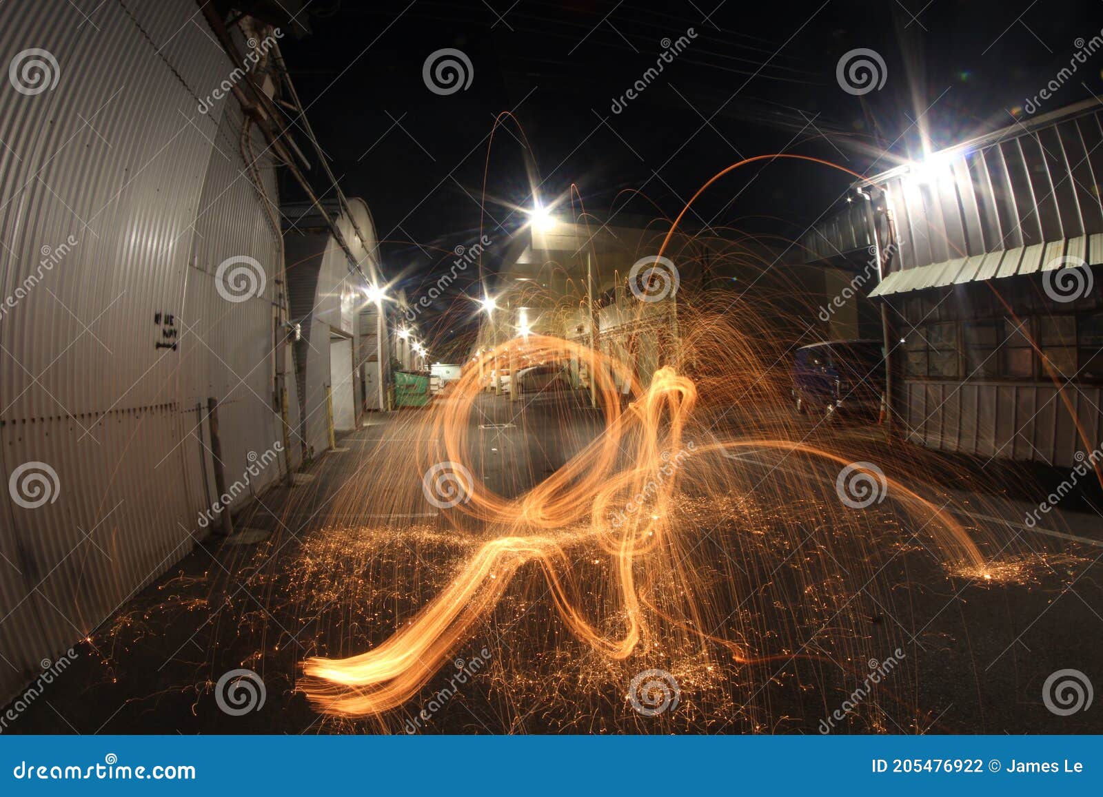 Drawing the Lights with Steel Wool 1 Stock Photo - Image of night ...