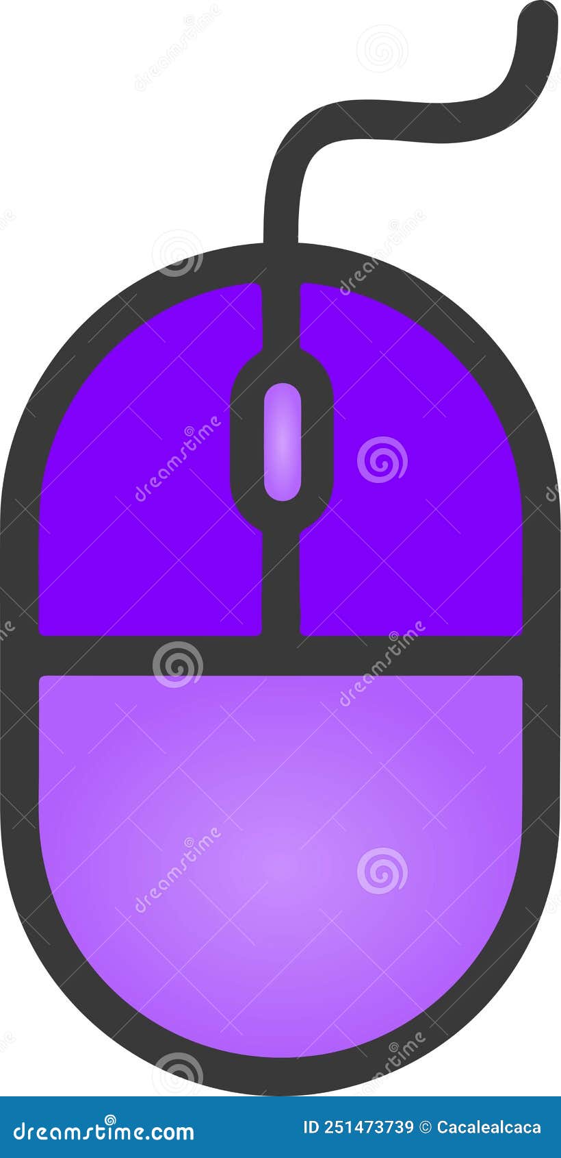 The Drawing of a Lilac Computer Mouse, a Hardware Input Device Used by ...