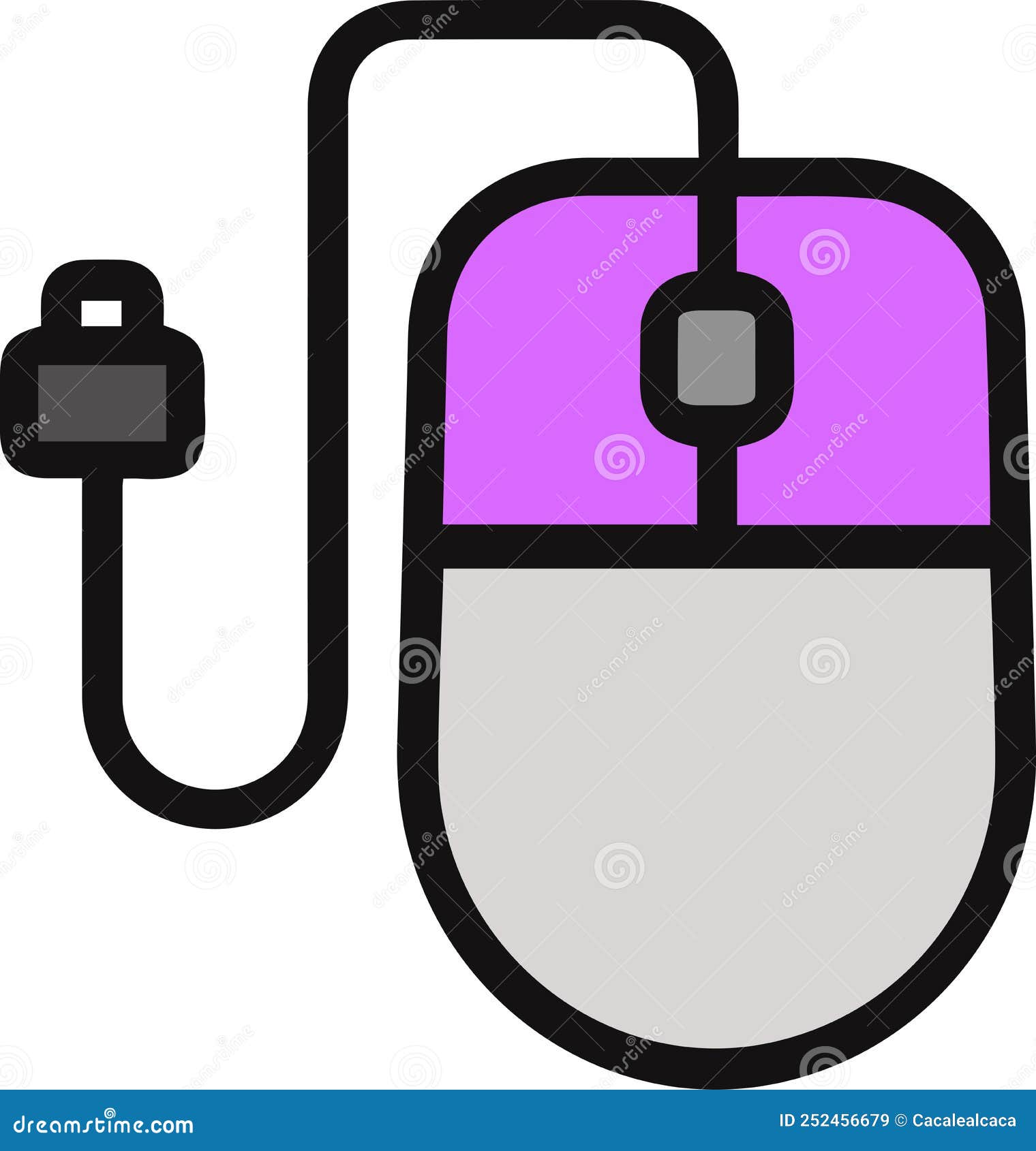 The Drawing of a Lilac Computer Mouse, a Small Hardware Input Device ...