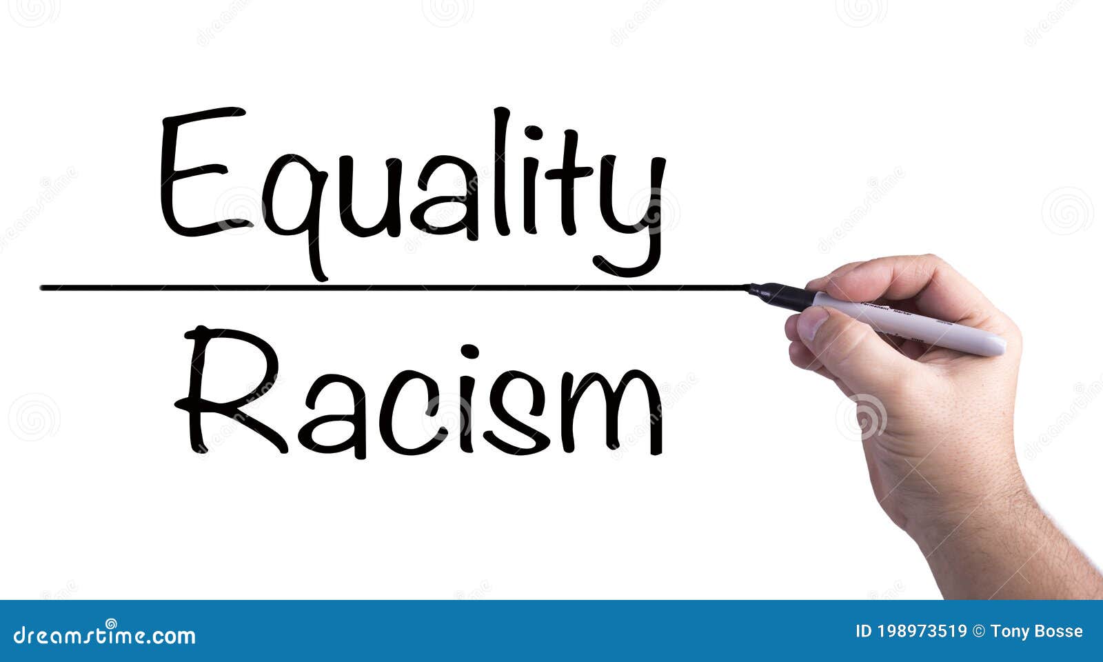 Drawing the Line between Equality and Racism Stock Image - Image of ...