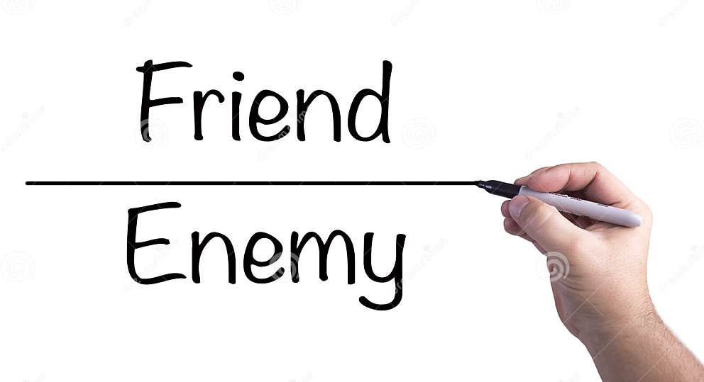 Drawing the Line between Friend and Enemy Stock Illustration ...