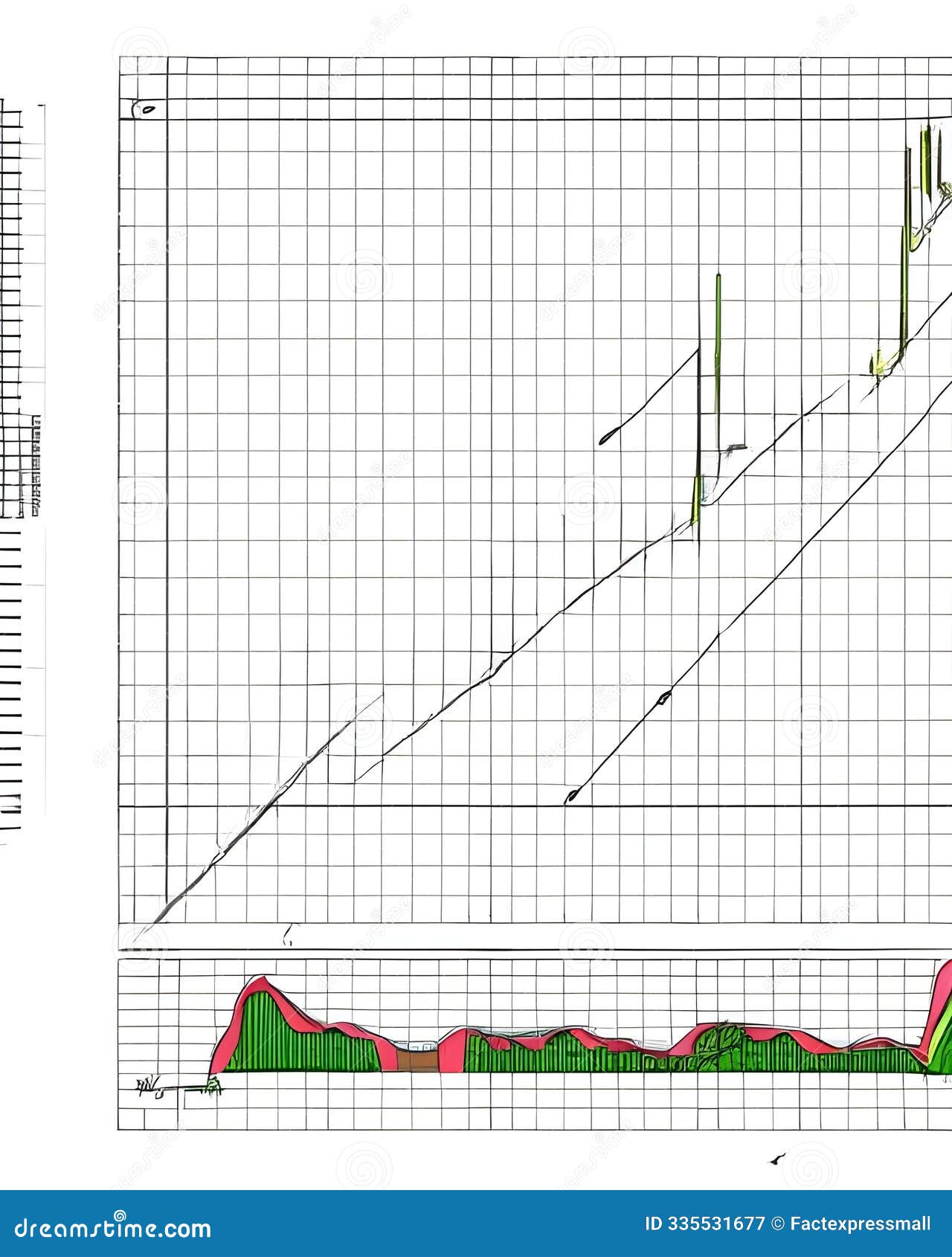 Drawing of a Line Graph on a White Background. Vector Illustration ...