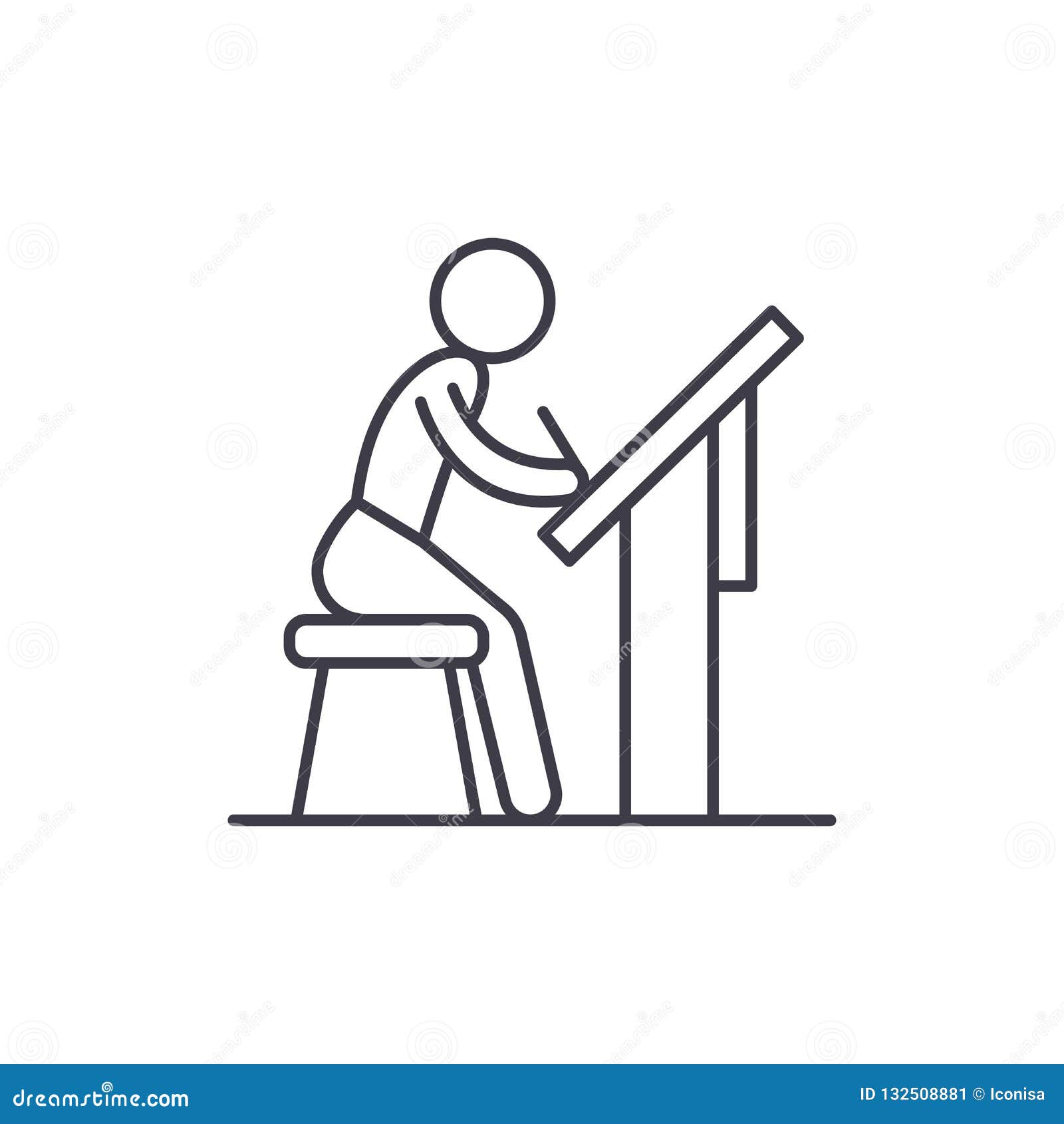 Drawing Line Icon Concept. Drawing Vector Linear Illustration, Symbol ...