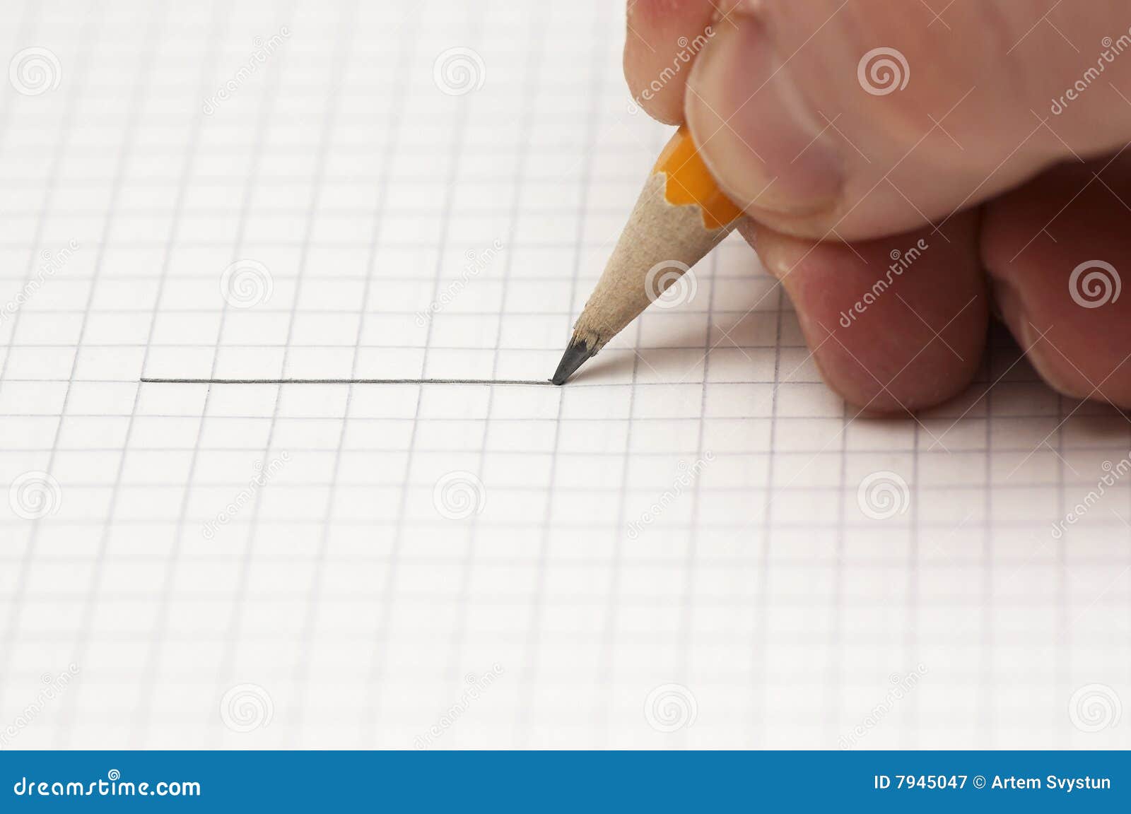 Drawing a line with pencil stock image. Image of draw - 7945047