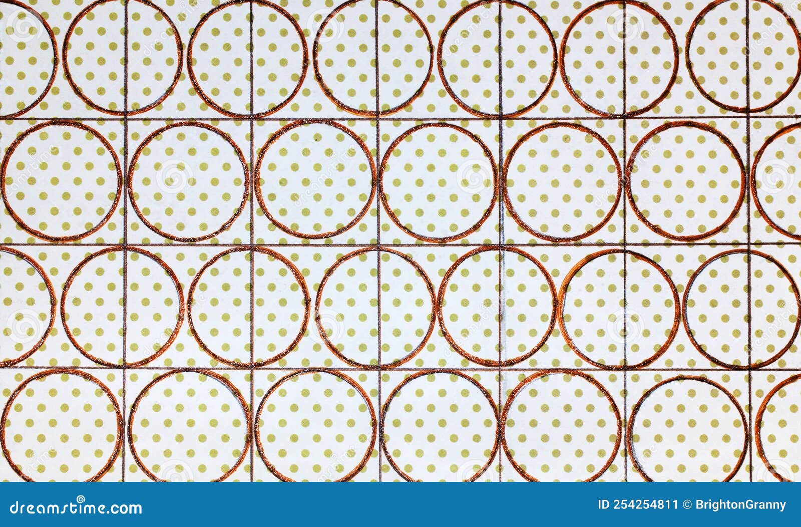 Drawing of Lines and Circles Drawn on Dotty Paper. Stock Illustration ...