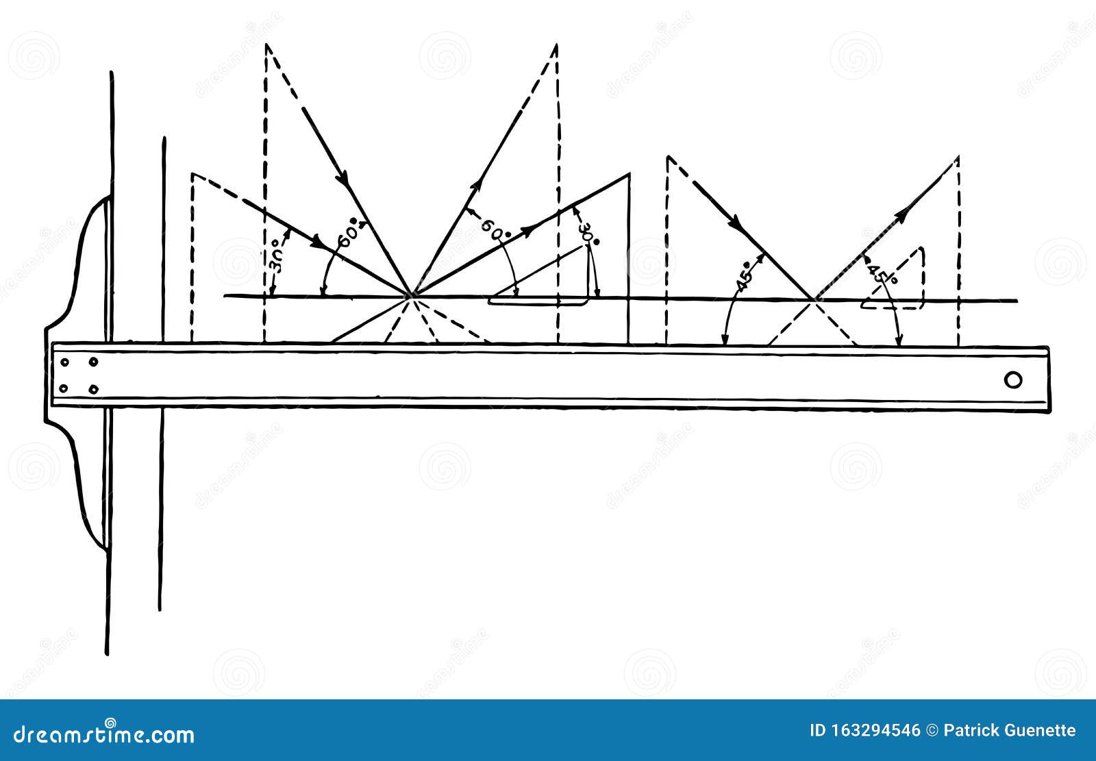 Drawing Lines Using Triangle, 30-, 45-, 60-Degrees, The Angles In An ...