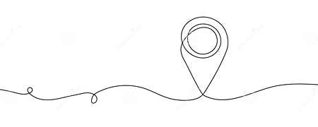 Drawing the Location Icon with a Single Line. Continuous Line Drawing ...
