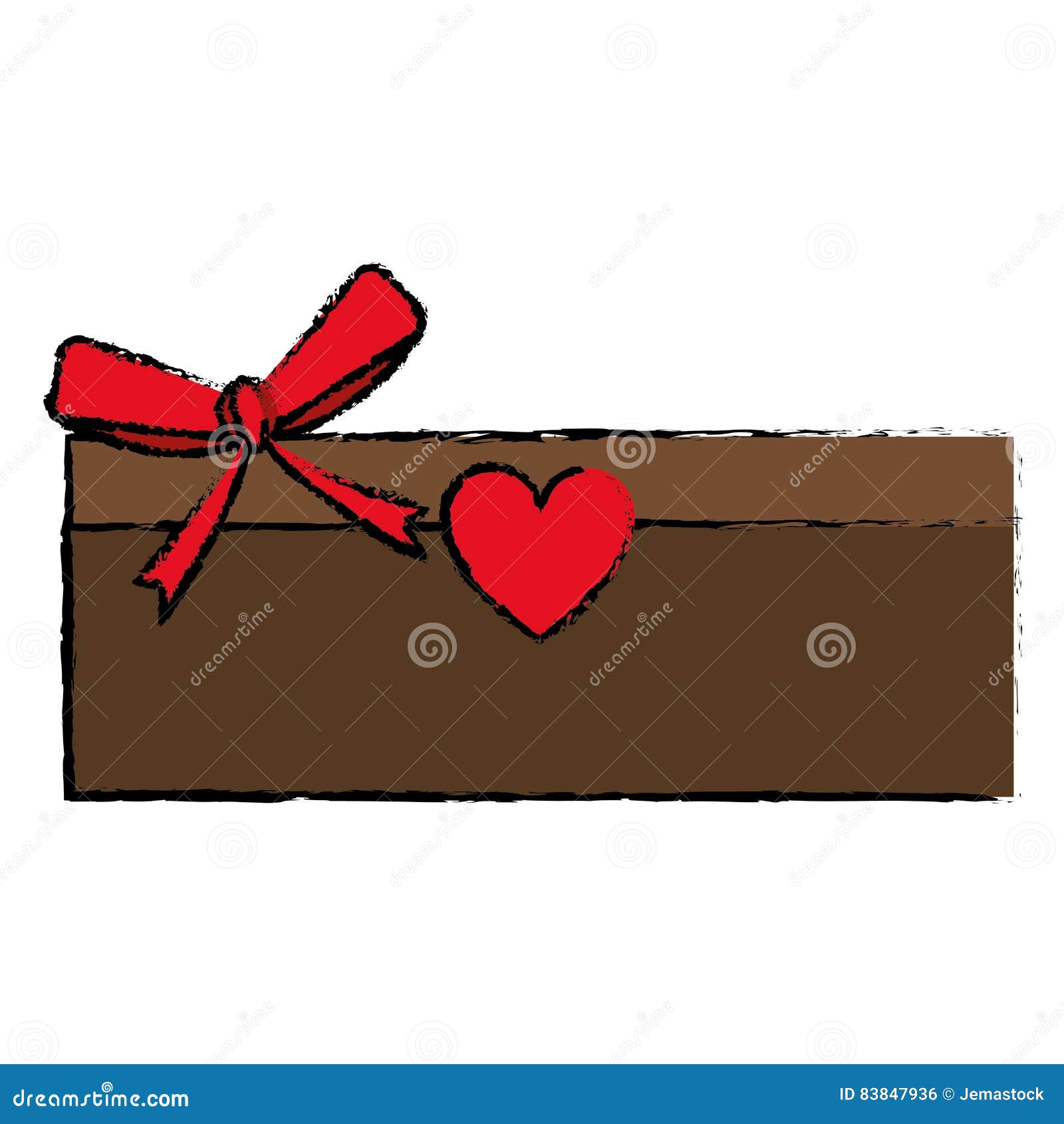Drawing Love Cardboard Box Bow Romance Present Stock Vector ...