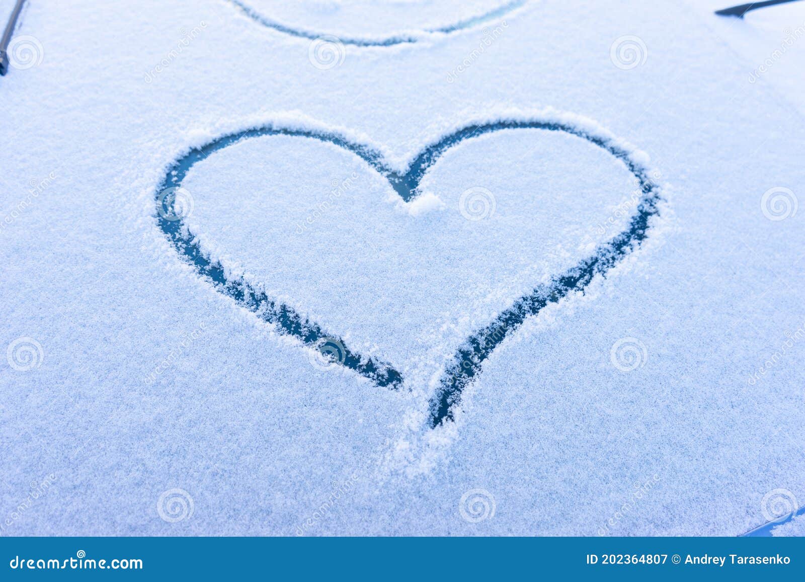 Drawing of Love Heart in the Snow. Stock Image - Image of december ...