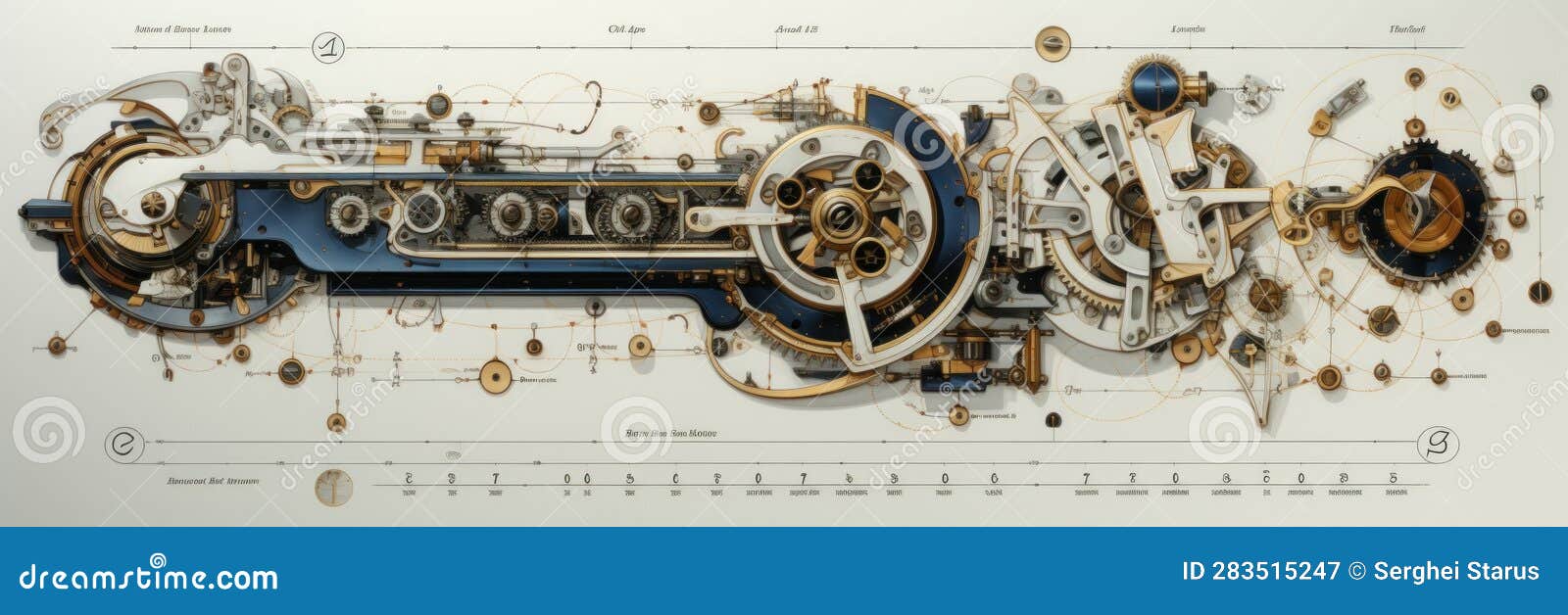 A Drawing of a Machine with Gears and Gears. Generative AI Image. Stock ...