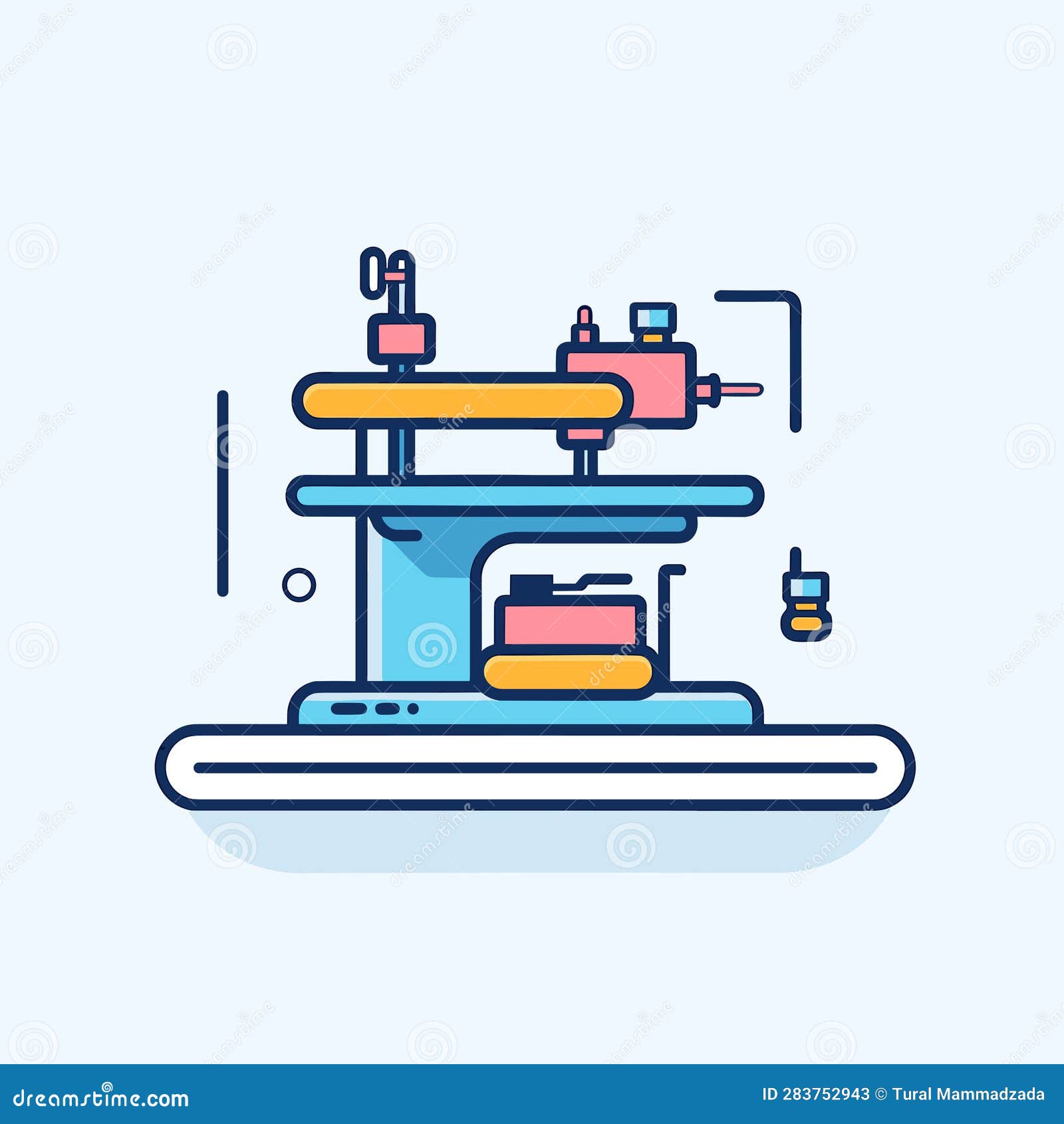 Vector of a Machine Icon on a Table Stock Vector - Illustration of icon ...
