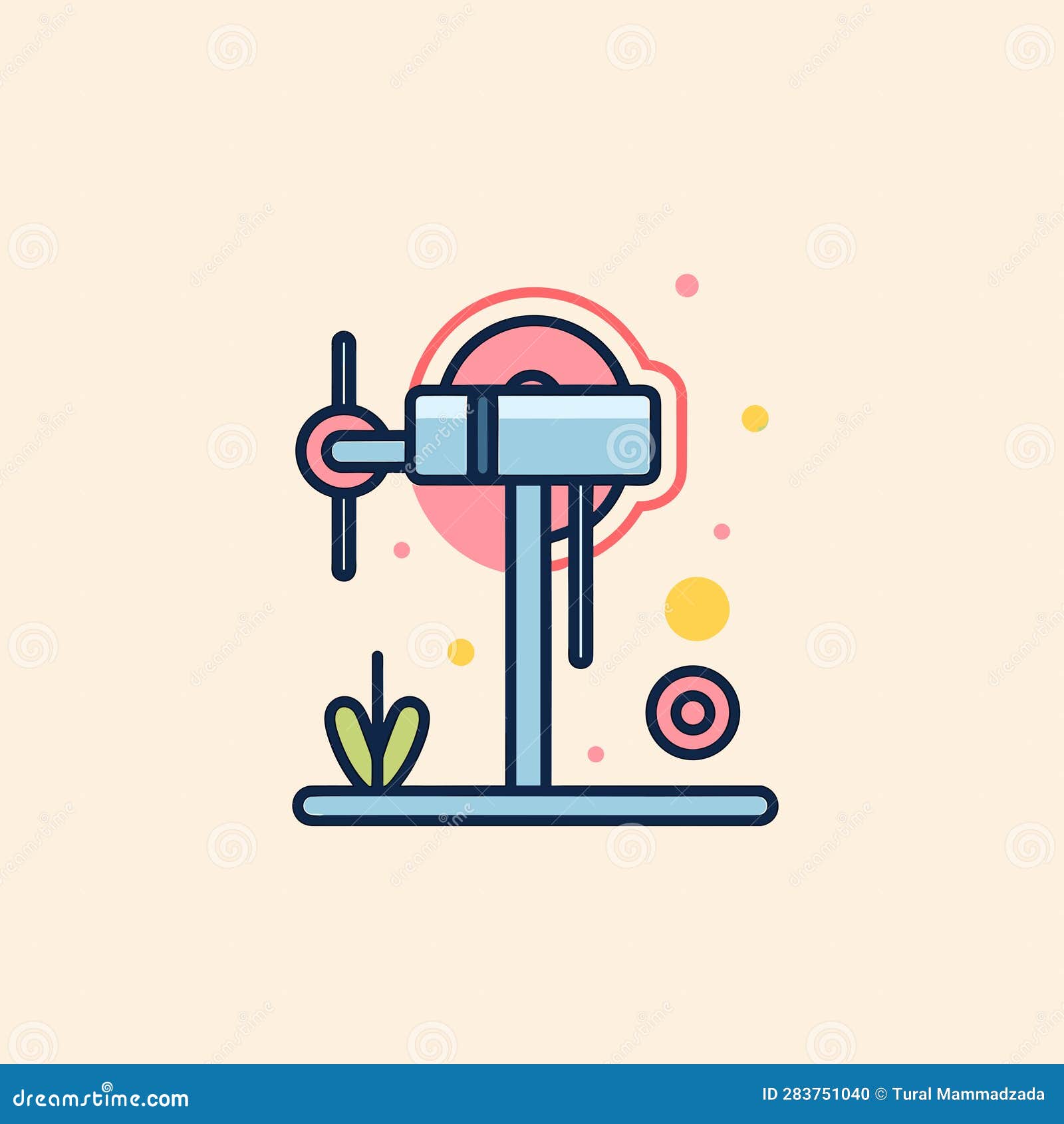Vector of a Machine on a Table Stock Vector - Illustration of business ...