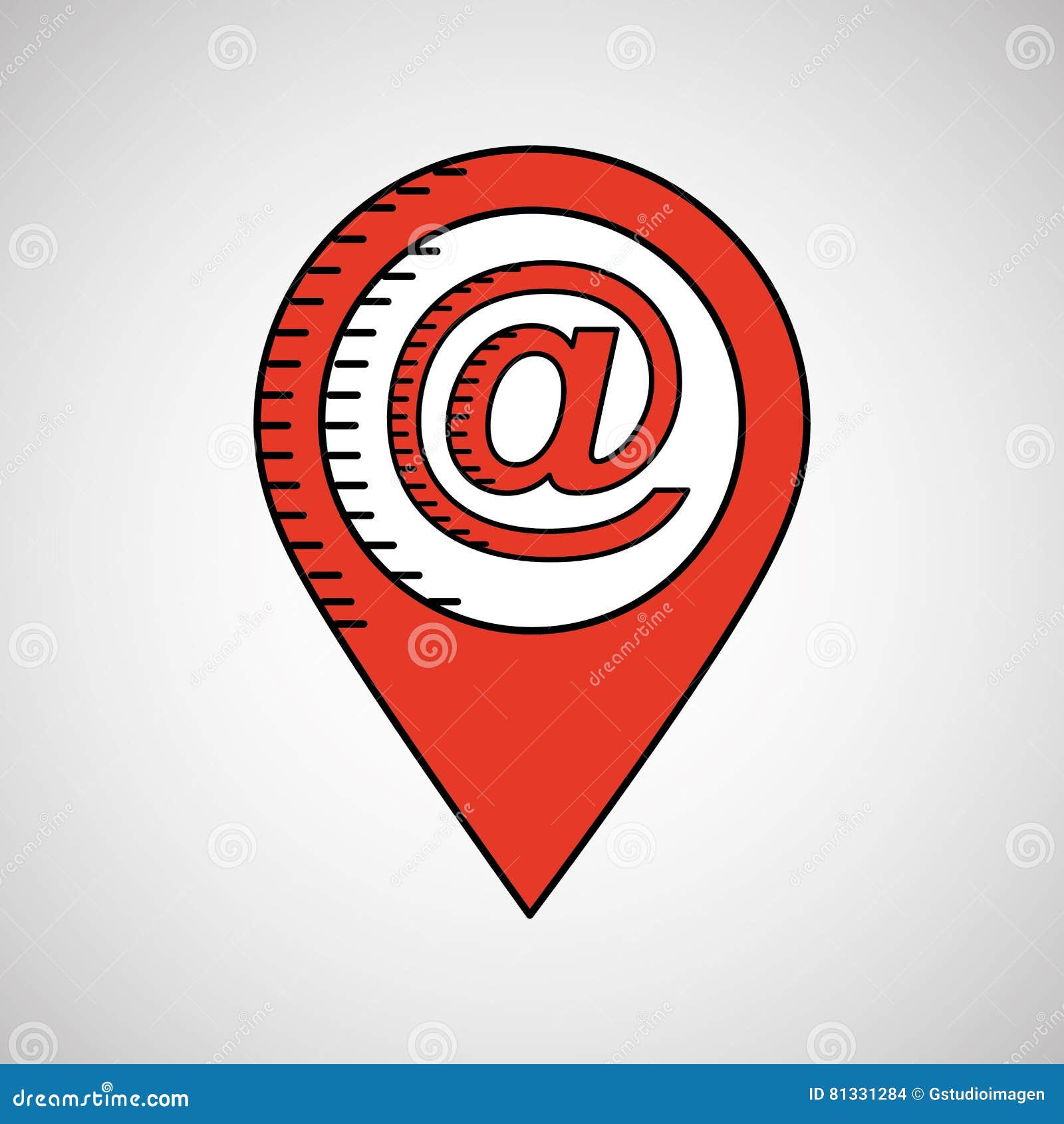 Drawing Mail Pointer Map Design Stock Vector - Illustration of line ...