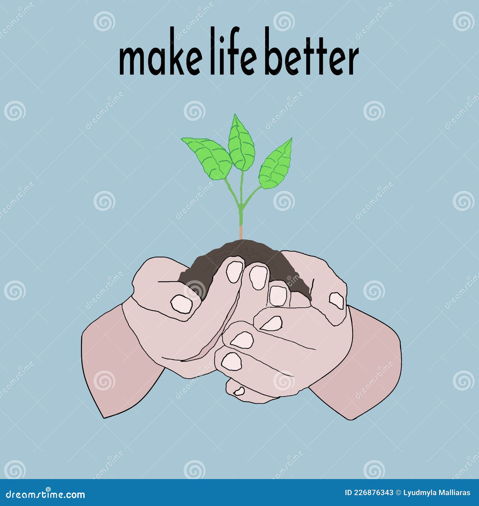 Drawing make life better stock illustration. Illustration of protection ...