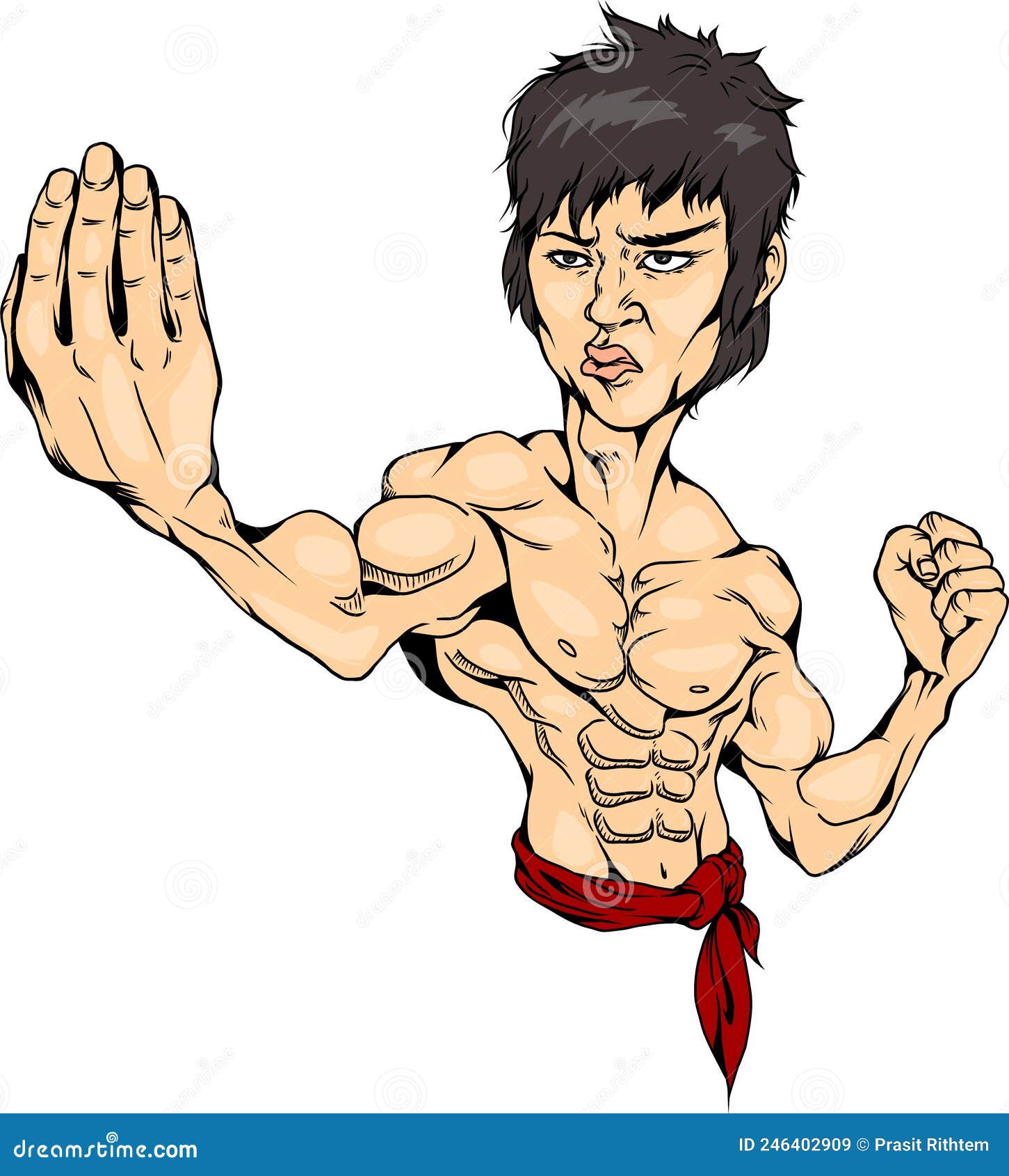 A man is ready to fights stock illustration. Illustration of body ...