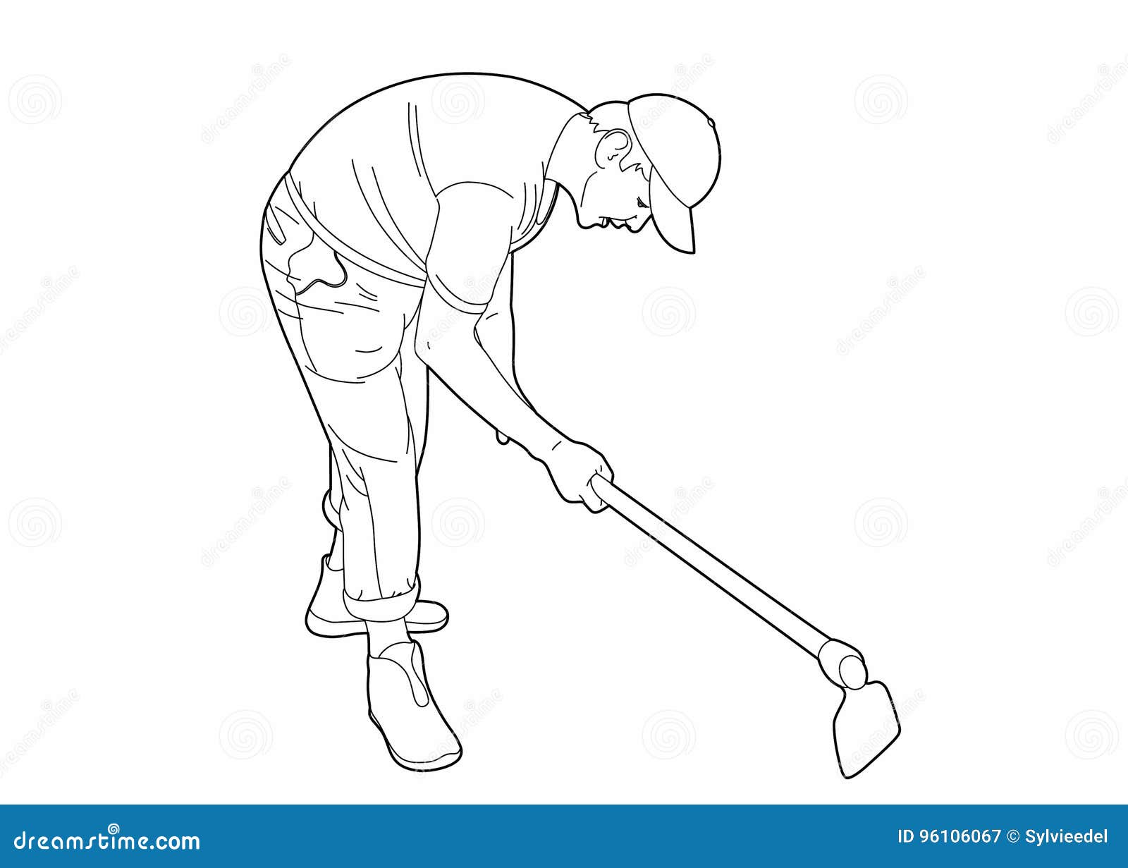 Drawing of a Man with a Spade Stock Vector - Illustration of spadefile ...