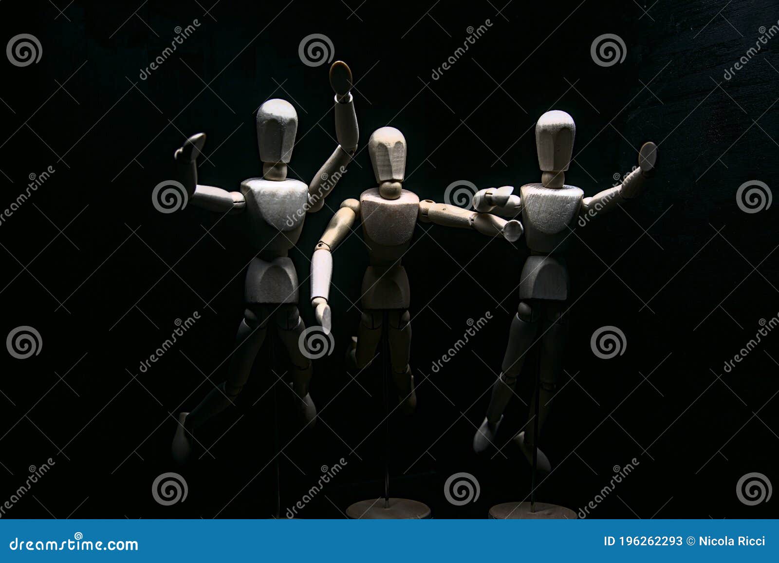 Drawing Mannequins Posing Like they are Jumping Towards Something Stock ...