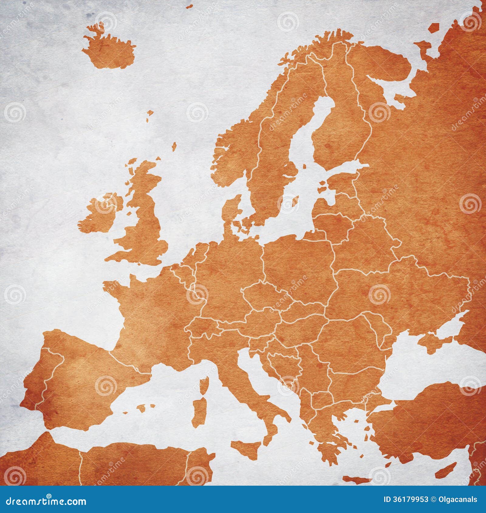 Drawing the map of Europe stock illustration. Illustration of ...