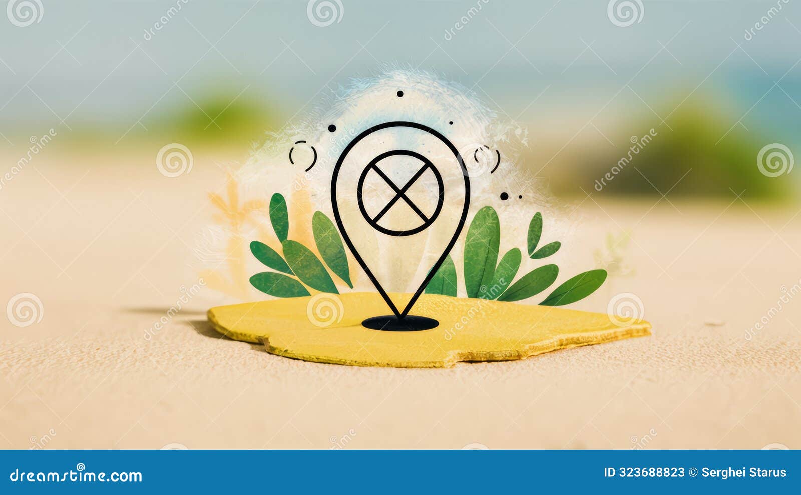 A Drawing of a Map with an X on it Sitting in the Sand, AI Stock Image ...