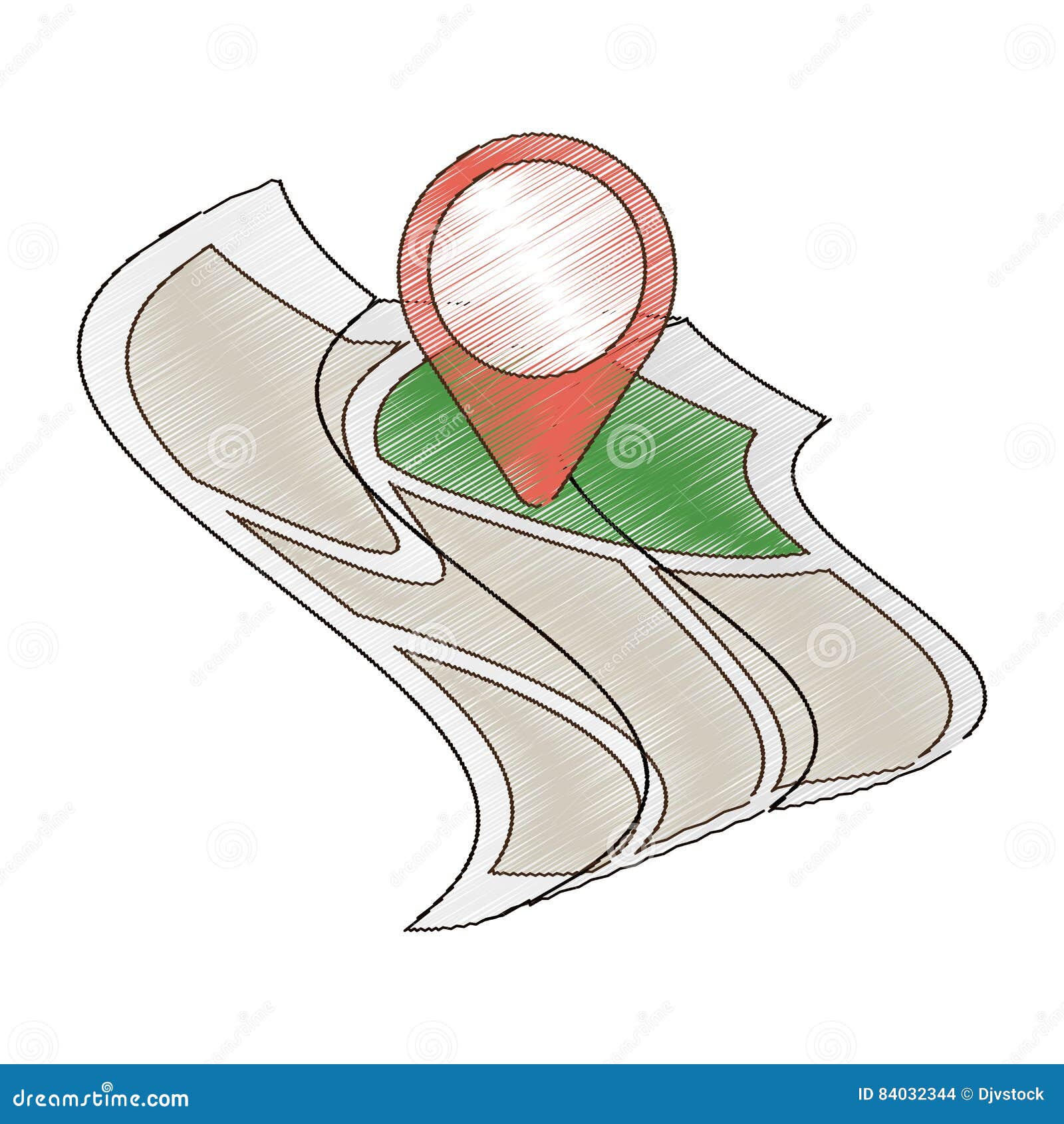 Drawing Map World Pointer Destination Travel Stock Illustration ...