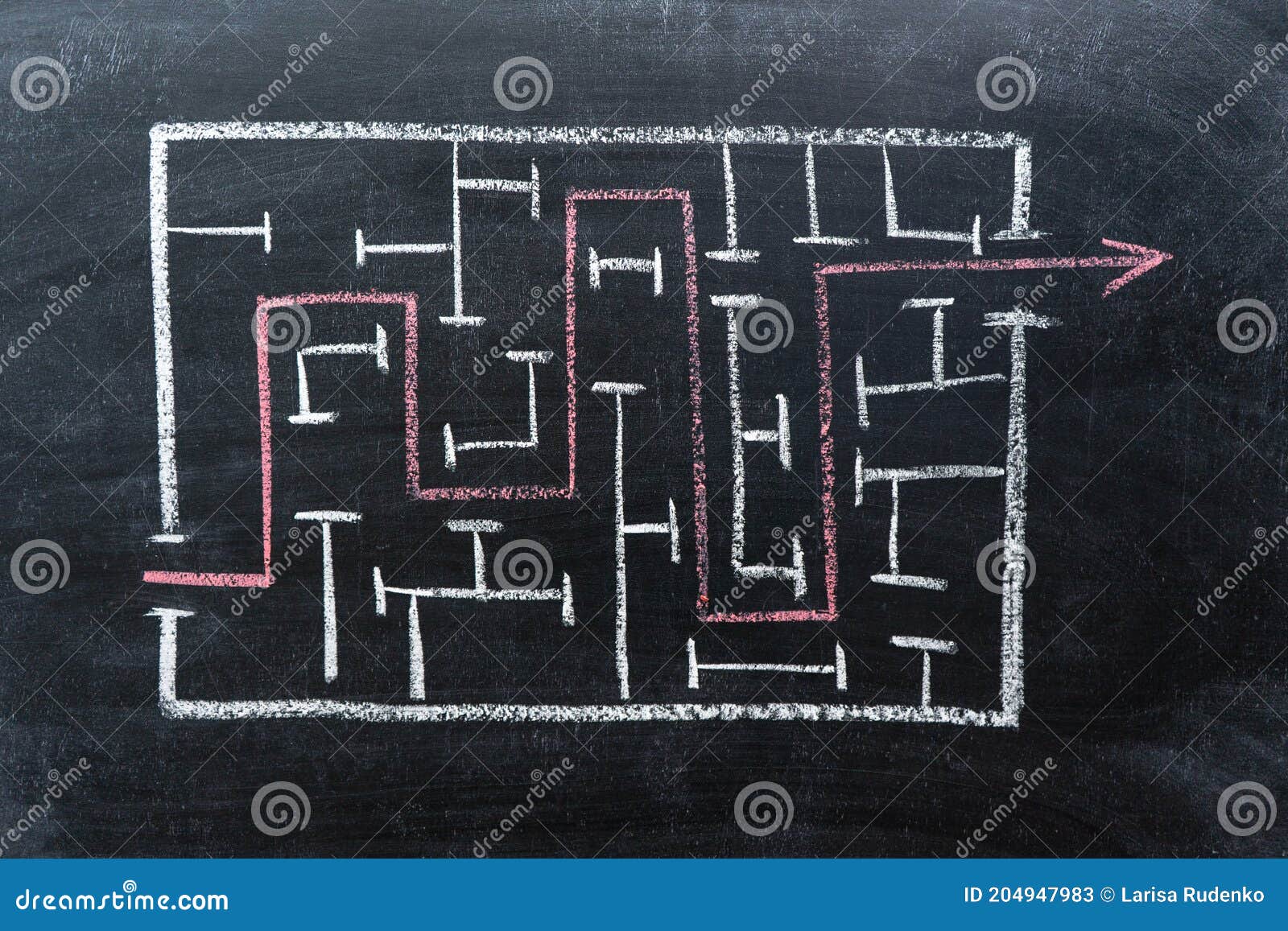 Drawing of a Maze on a Chalk Board Stock Image - Image of creativeness ...