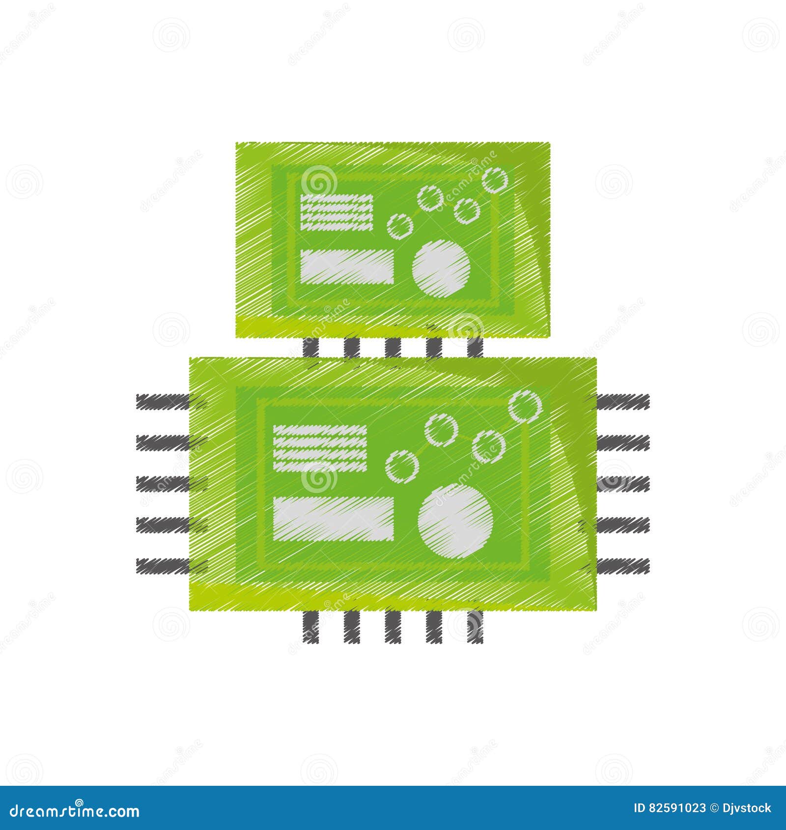 Drawing Microchip Hardware Component Computer Stock Vector ... Drawing Microchip Hardware Component Computer Stock Vector ...