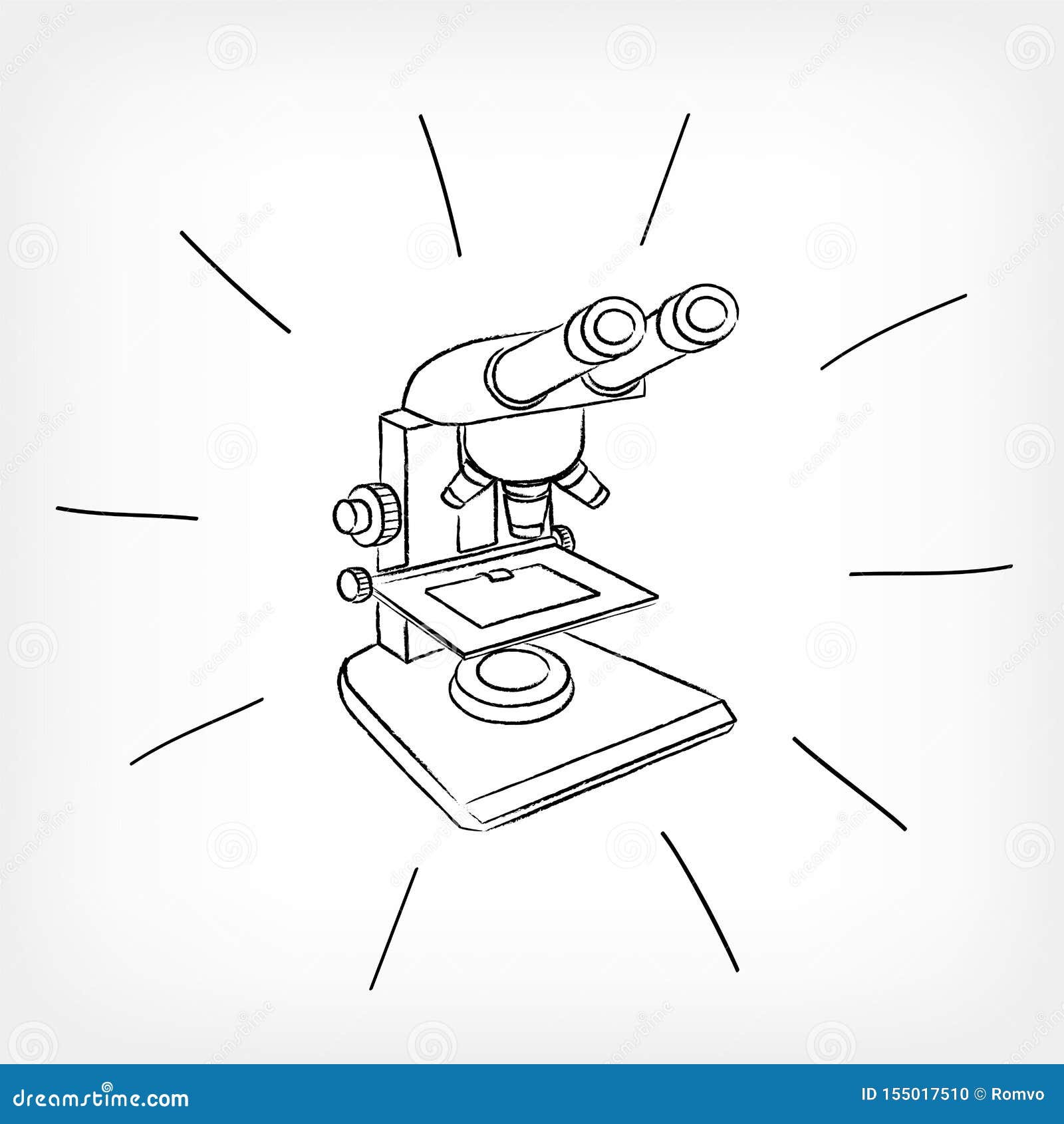Drawing Microscope White Background Stock Vector - Illustration of ...