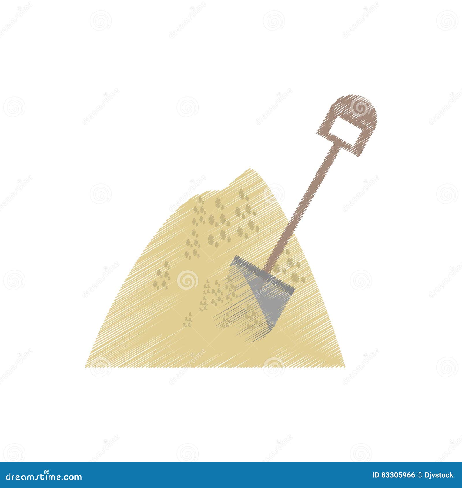 Drawing Mining Mineral Sand Pile Shovel Stock Illustration ...