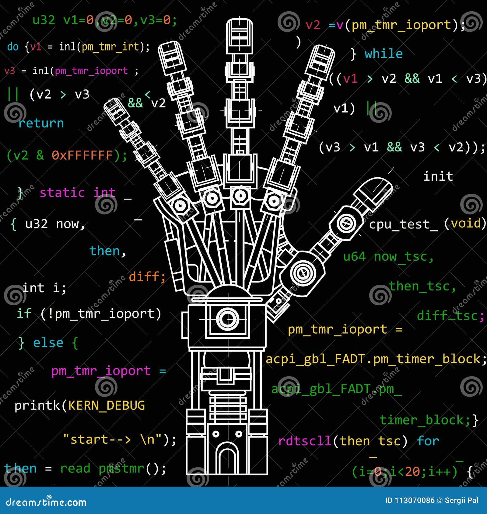 The Drawing Model of the Robot Arm. this Vector Illustration Be Used As ...