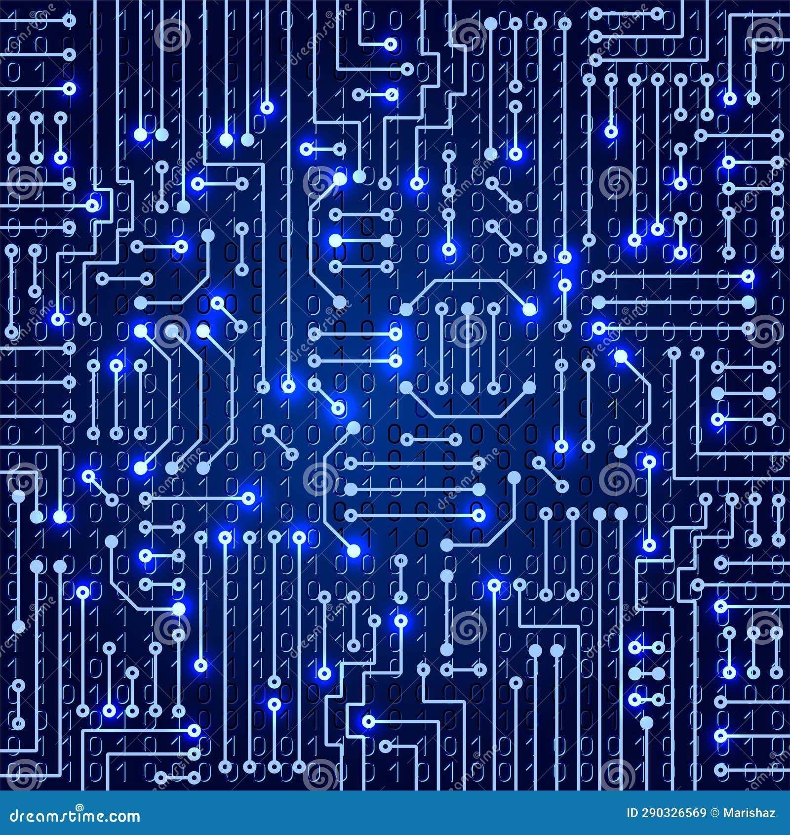 Drawing Modern Electronic Circuit Stock Illustration - Illustration of ...