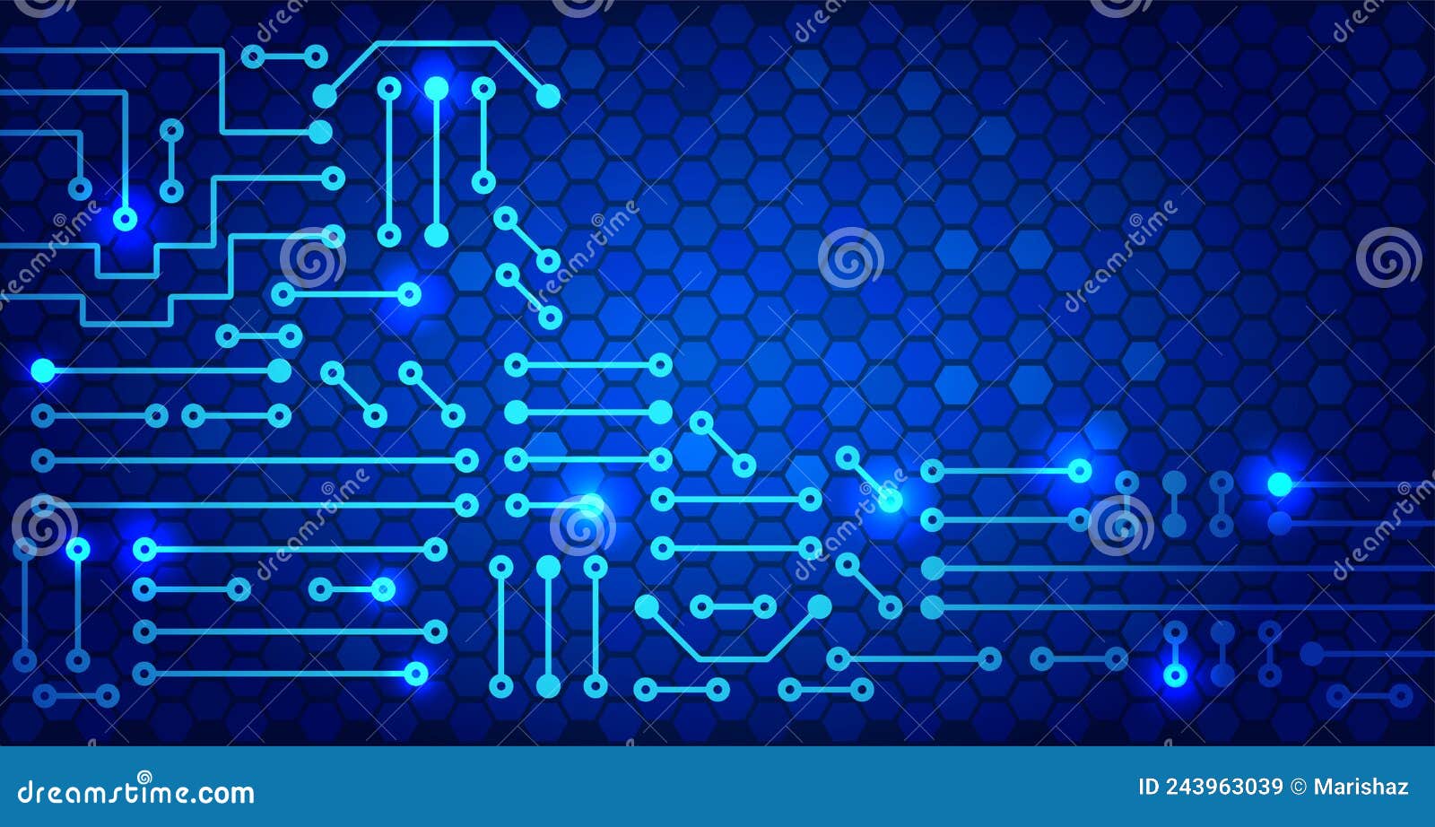 Drawing Modern Electronic Circuit on Cells Pattern Stock Vector ...