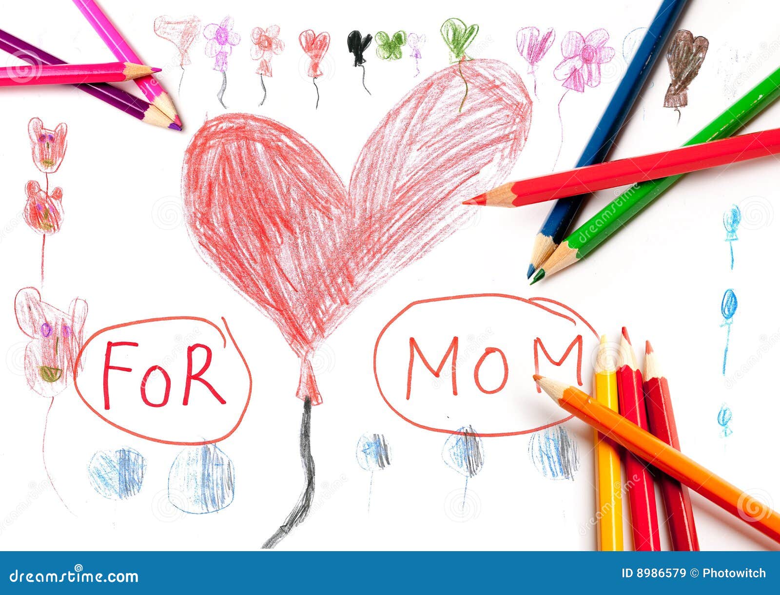 Drawing for Mom stock illustration. Illustration of pencil - 8986579