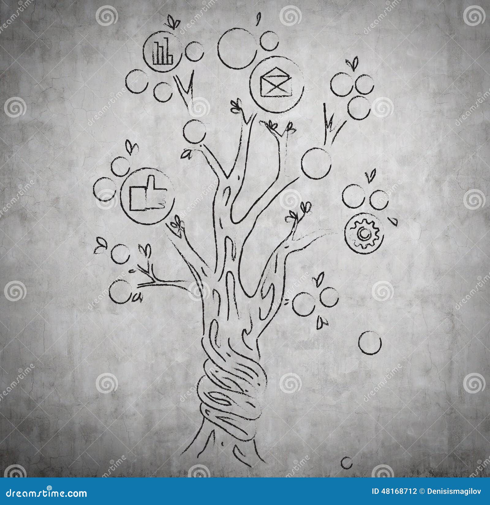 Drawing money tree stock photo. Image of leaf, banking - 48168712