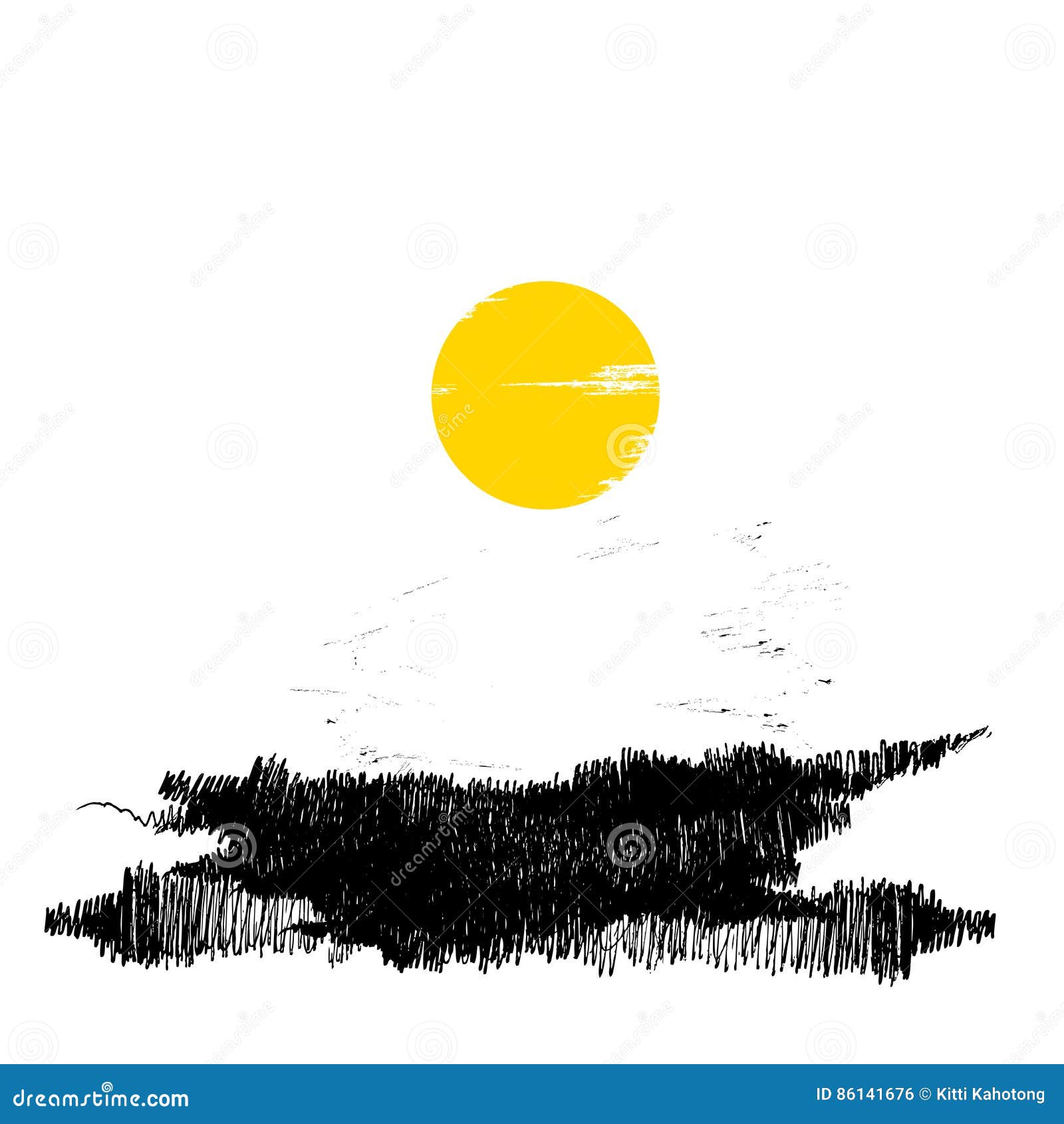 Drawing of moon Abstract stock vector. Illustration of drawn - 86141676