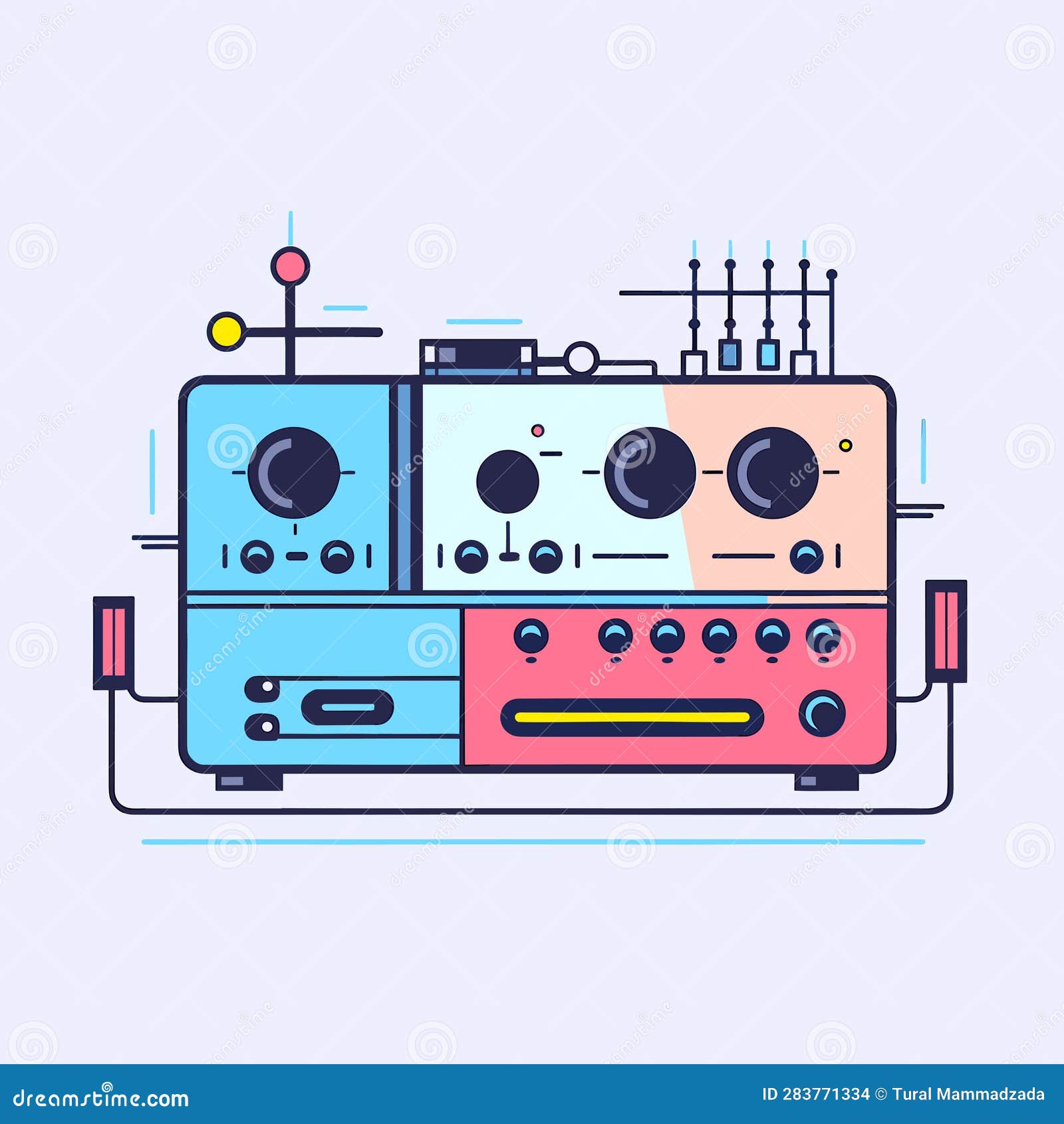 Vector a Vibrant and Intricate Machine with Colorful Wires on Top Stock ...