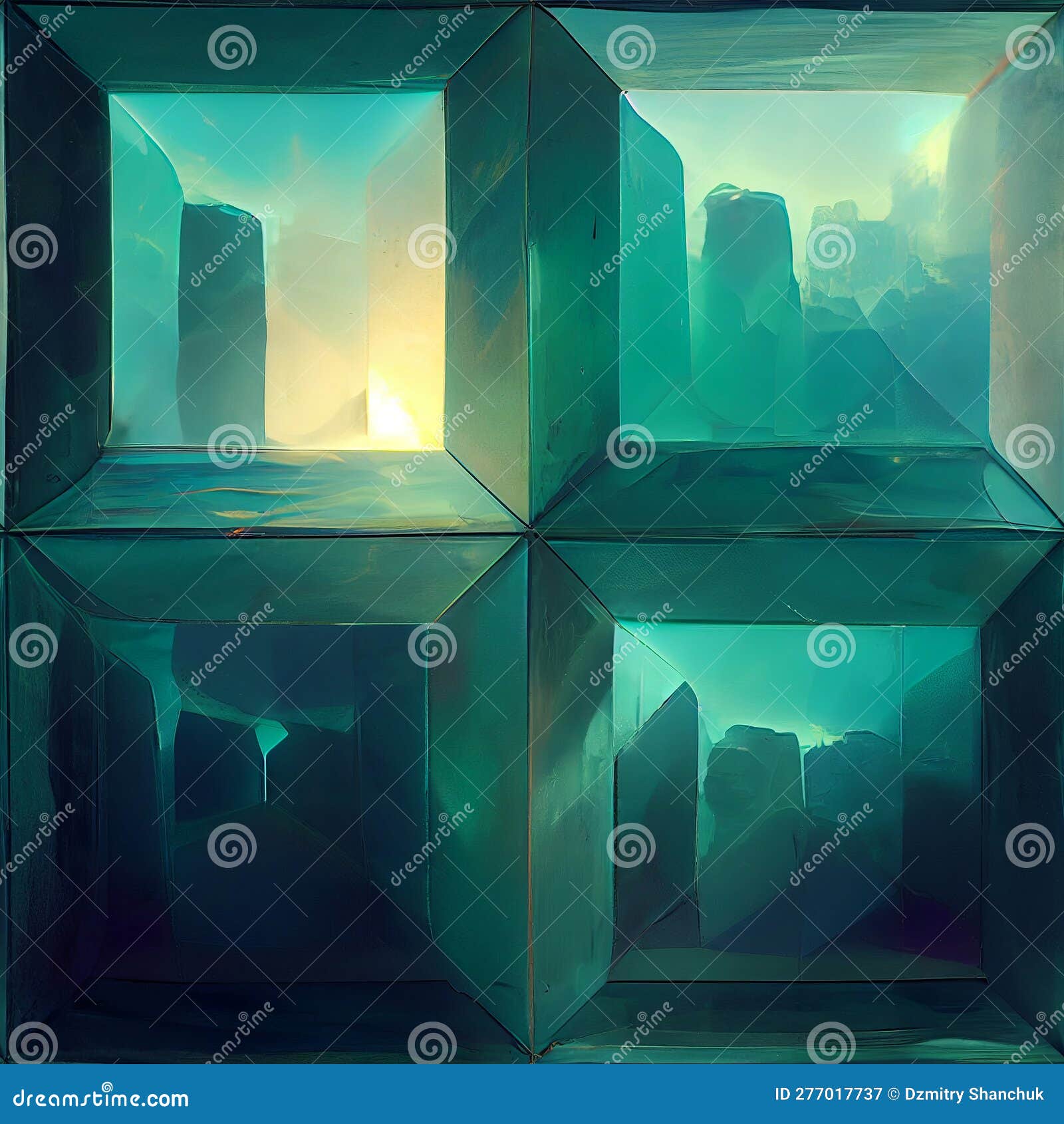 Drawing Multicolored Cubes Painted with Paint Repeating Texture ...