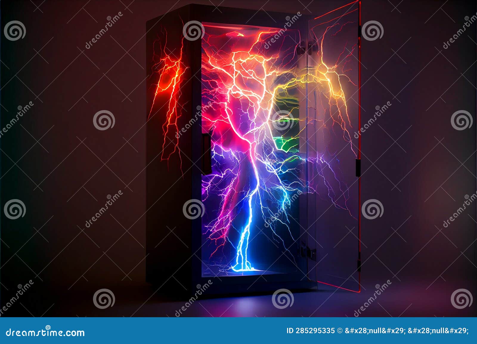 Multicolored Lightning Bolt Arrangement Clipart With Black Outlines In ...