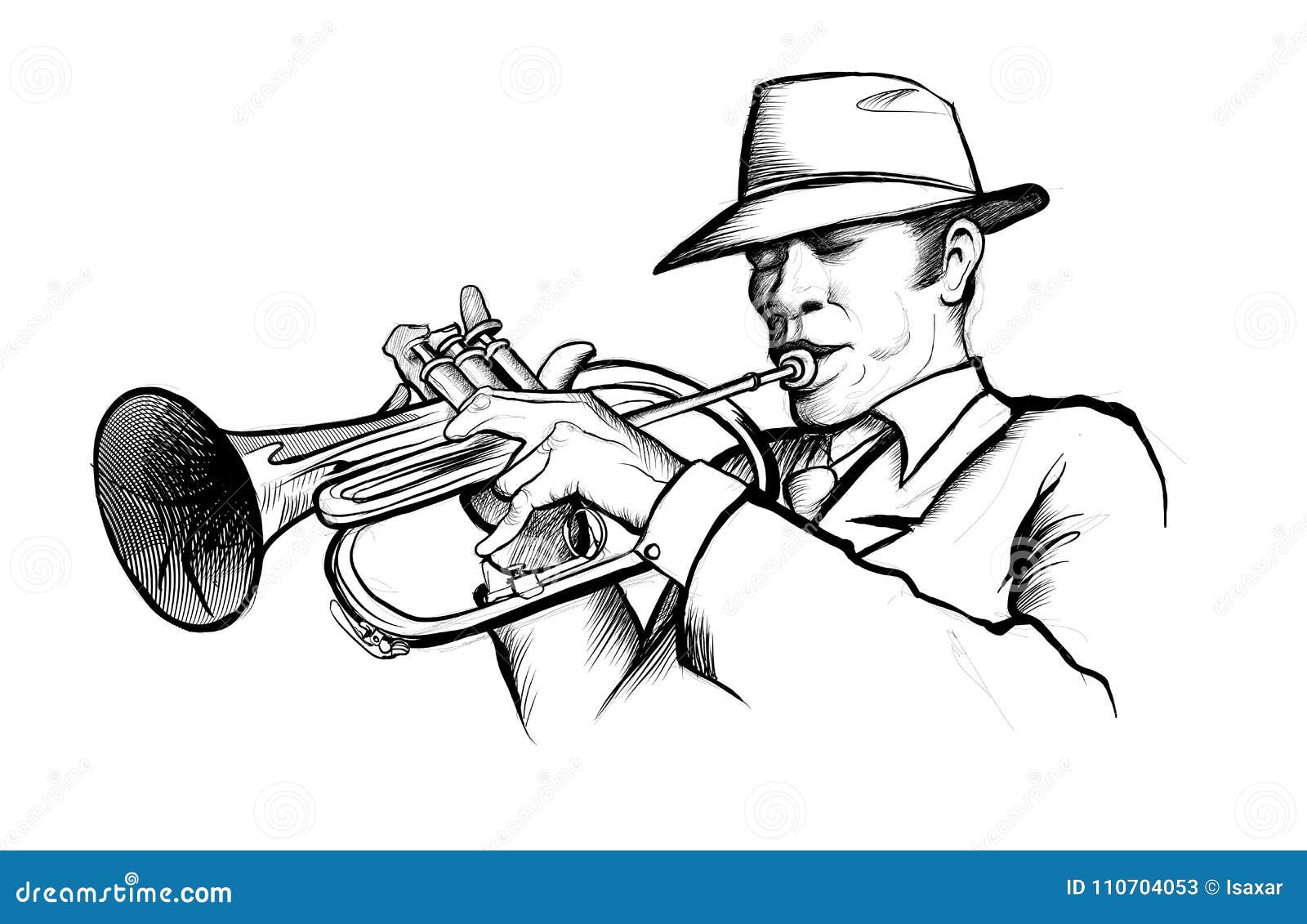 Trumpet Player Drawing