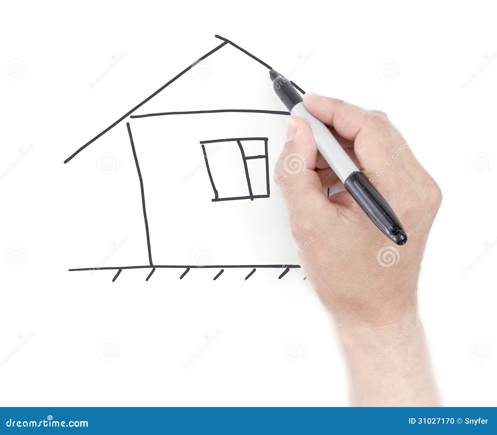 Drawing new home. stock photo. Image of caucasian, human - 31027170