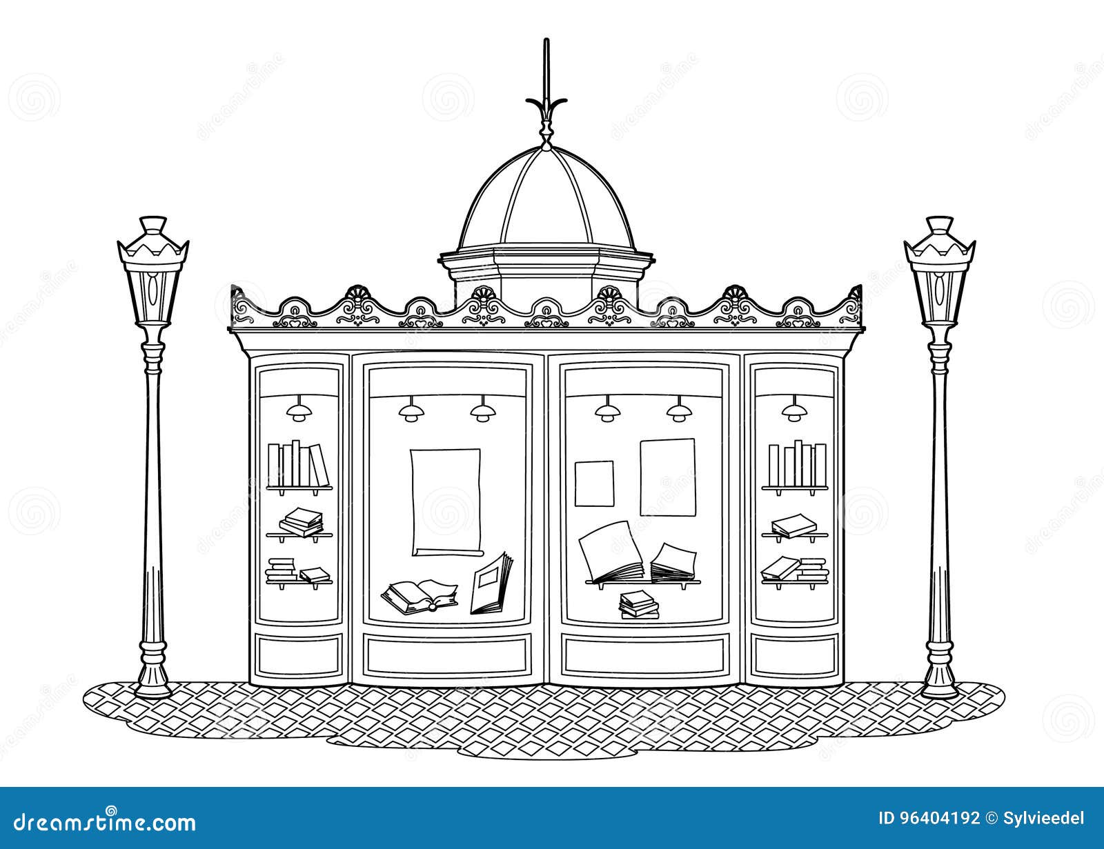 Drawing newsstand stock vector. Illustration of drawing - 96404192