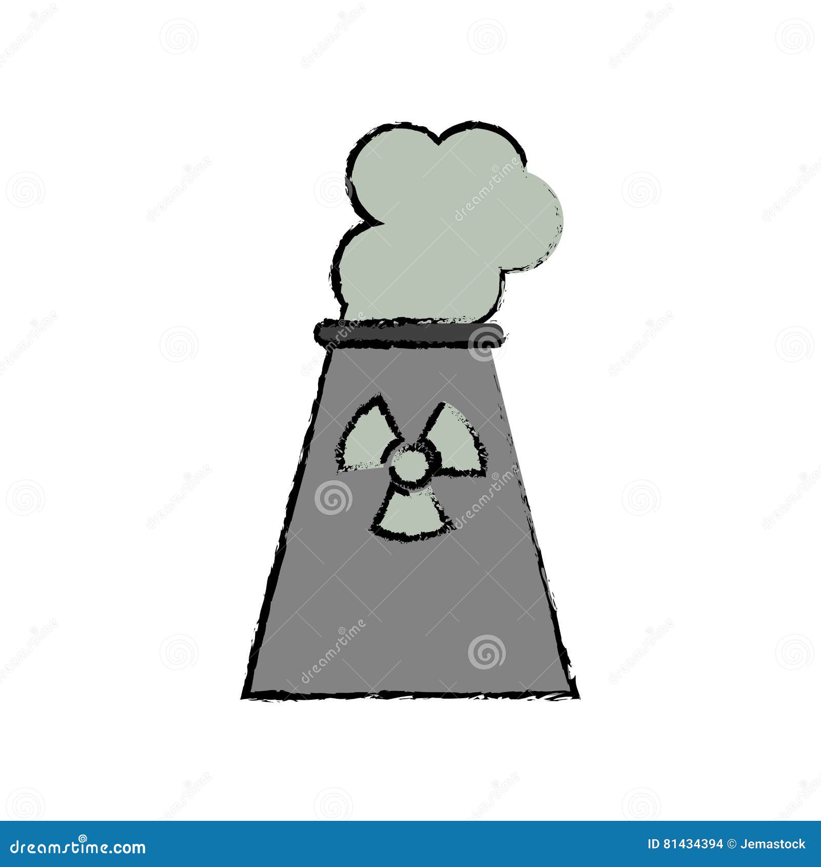 Drawing Nuclear Power Plant Tower Energy Stock Vector - Illustration of ...