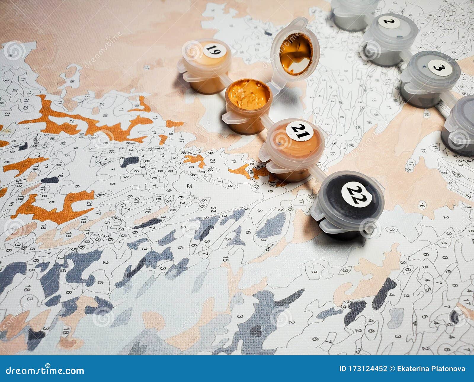 Drawing by Numbers As a Creative Hobby. Picture by Numbers Stock Photo ...