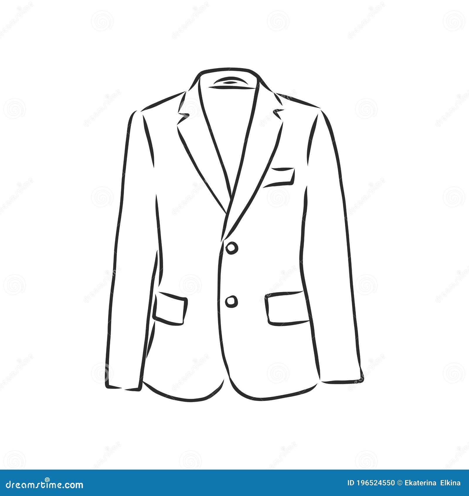 Drawing One Continuous Line. Men`s Jacket. Linear Style, Men`s Blazer ...