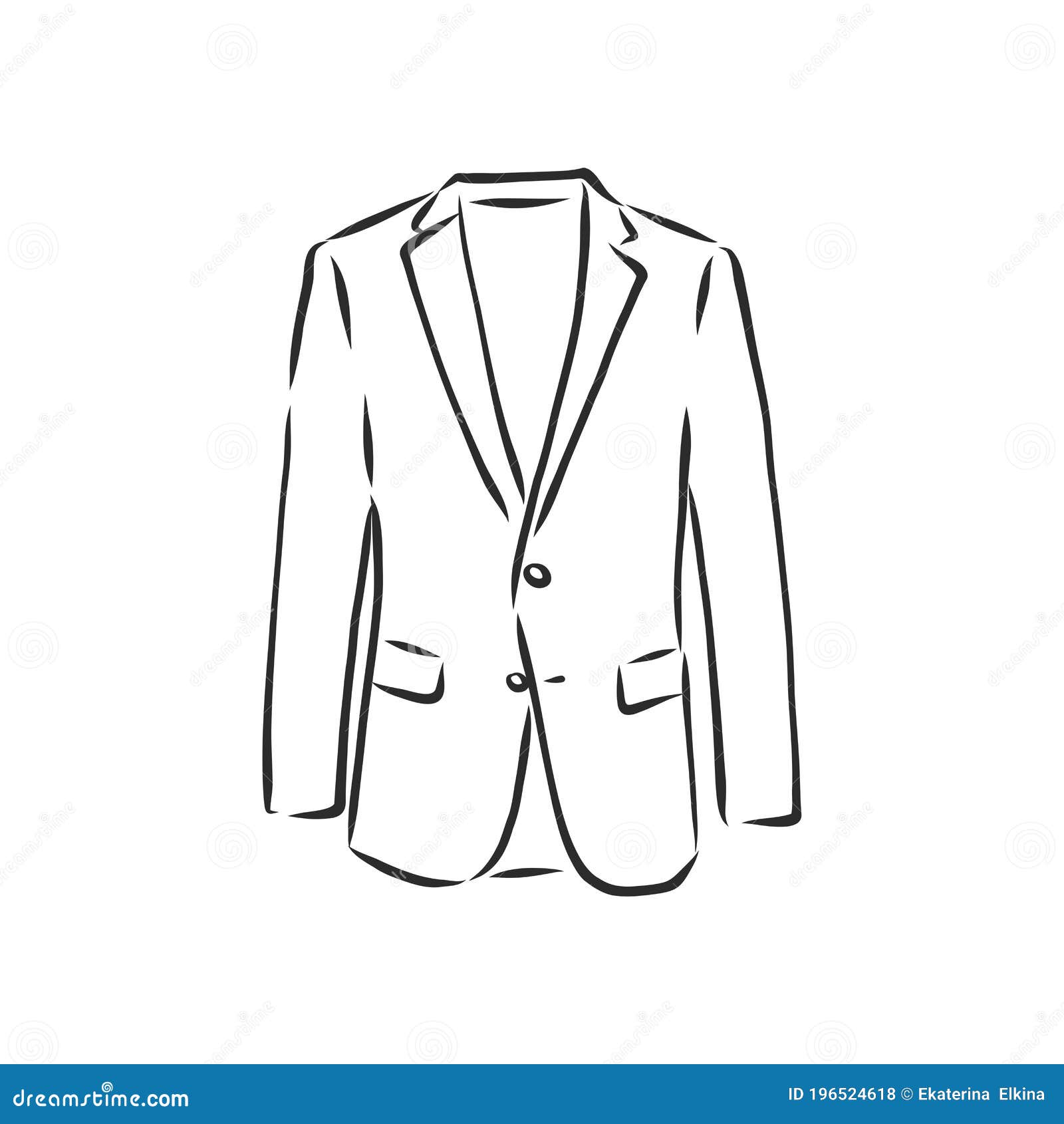 Drawing One Continuous Line. Men`s Jacket. Linear Style, Men`s Blazer ...